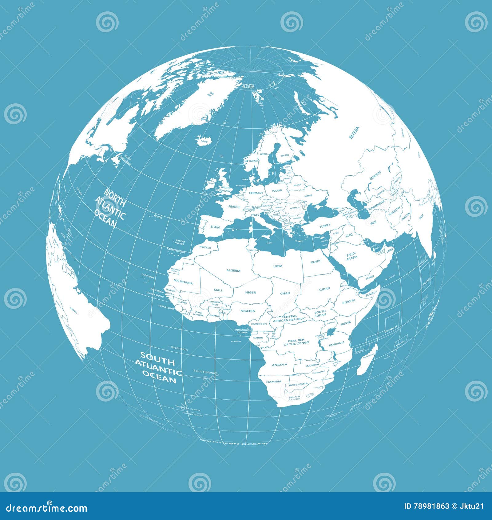 Vector Vector Earth Globe with Political Map Stock Vector ...