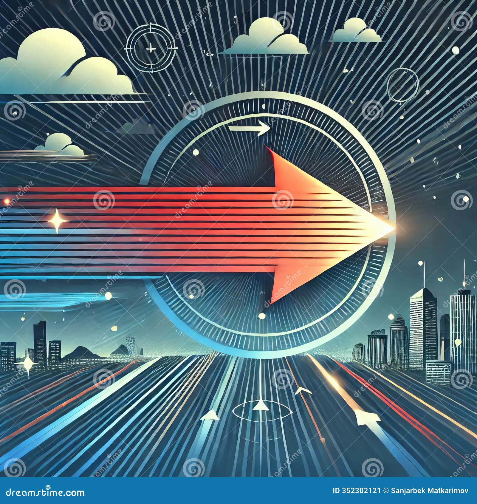 Vector a Vector Illustration of an Arrow Moving Forward Represen Stock ...