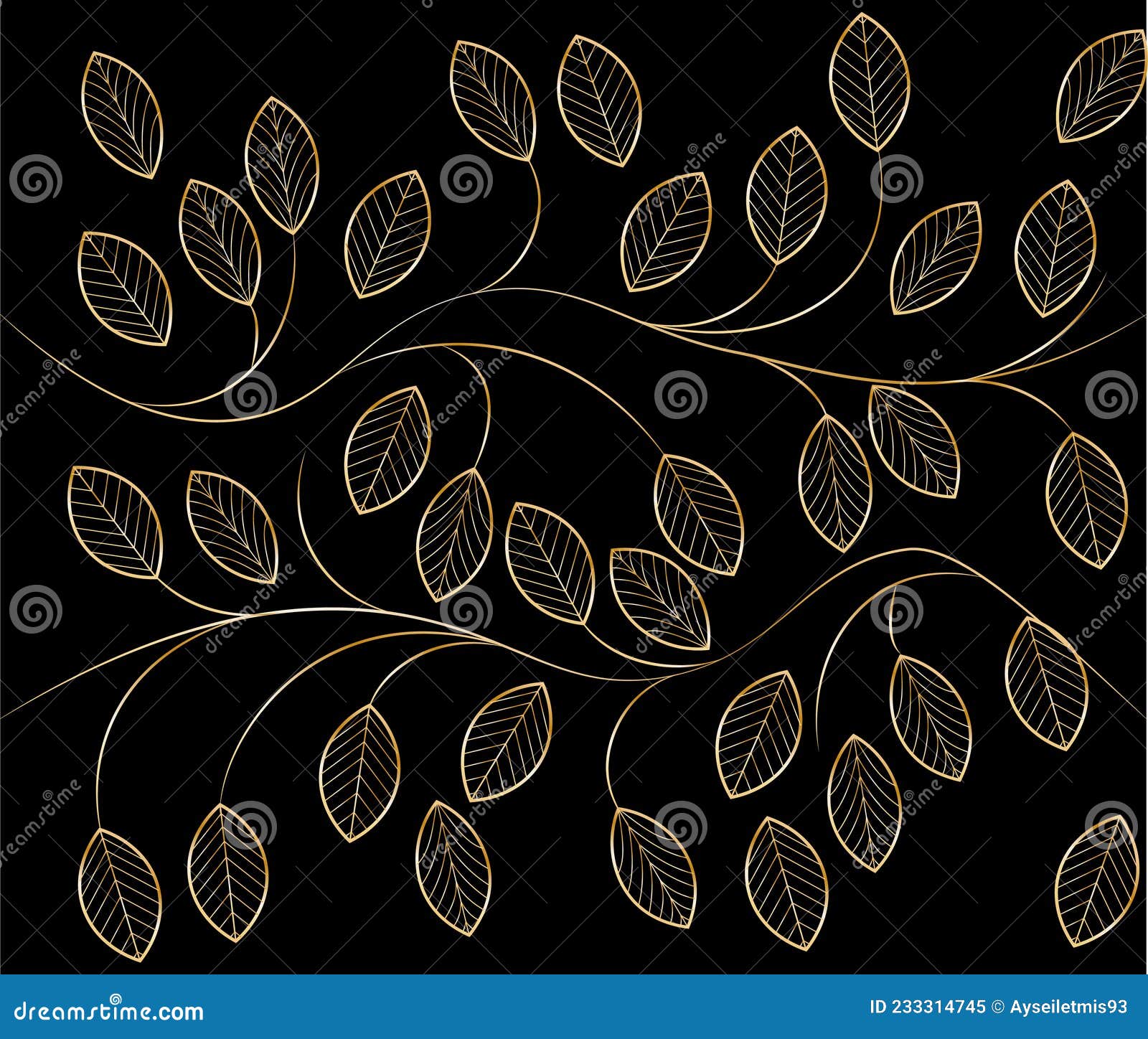 Vector - Vector Seamless Contour Floral Pattern. Hand Drawn Floral ...