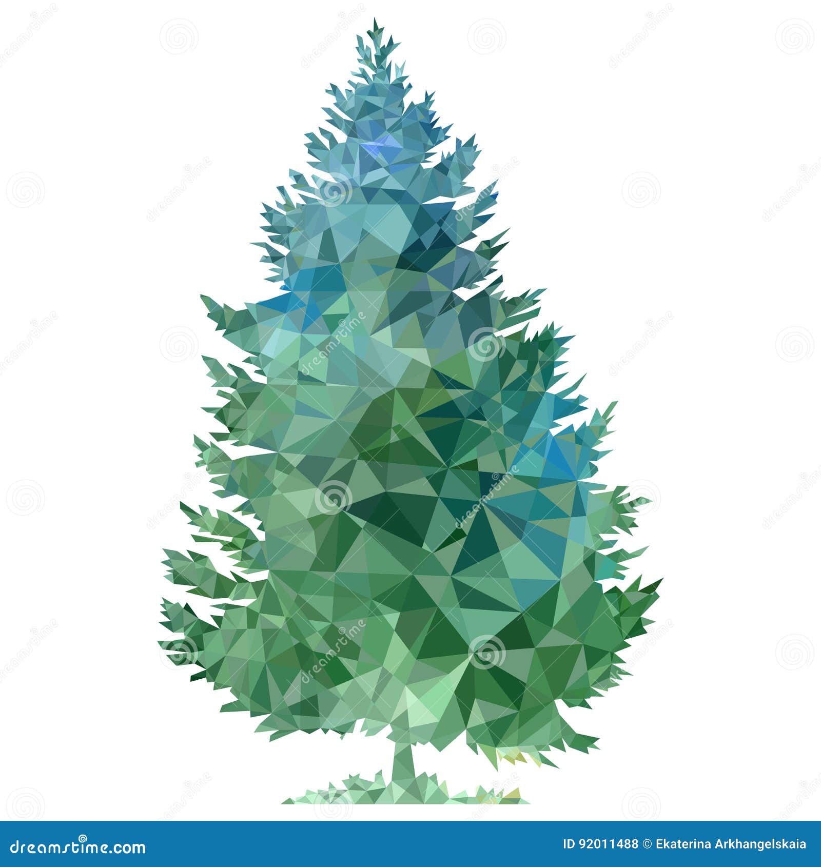 Vector Veelhoekig Silhouet Van Spar Vector Illustratie - Illustration ...