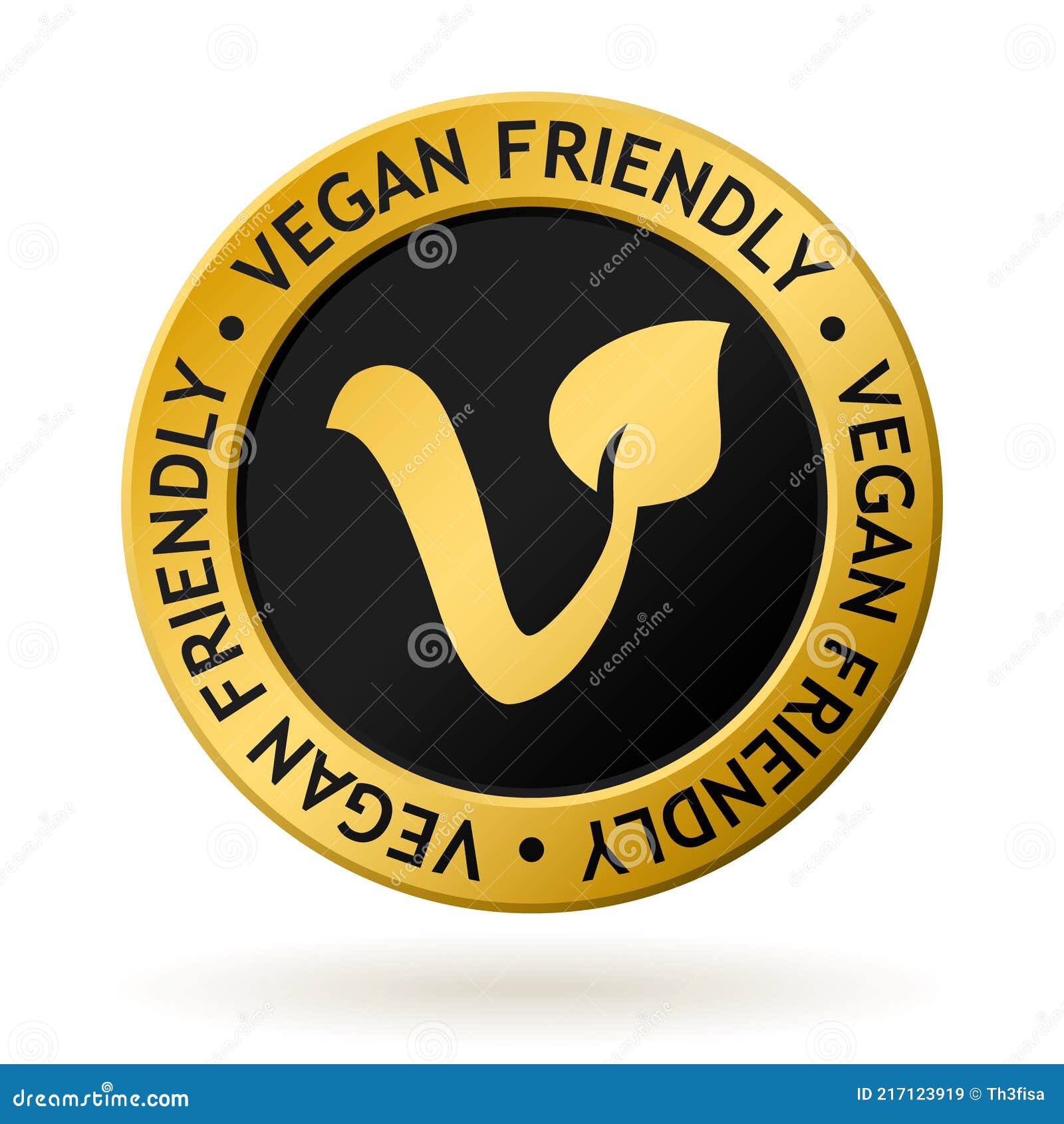 Vector Vegan Friendly Shine Gold Medal Stock Vector - Illustration of ...