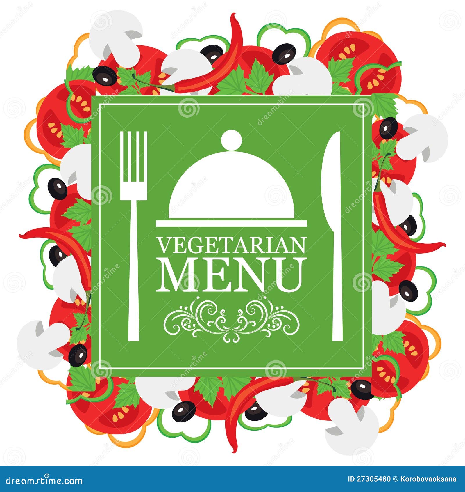 Vector vegetarisch menu vector illustratie. Illustration of beeld - 27305480