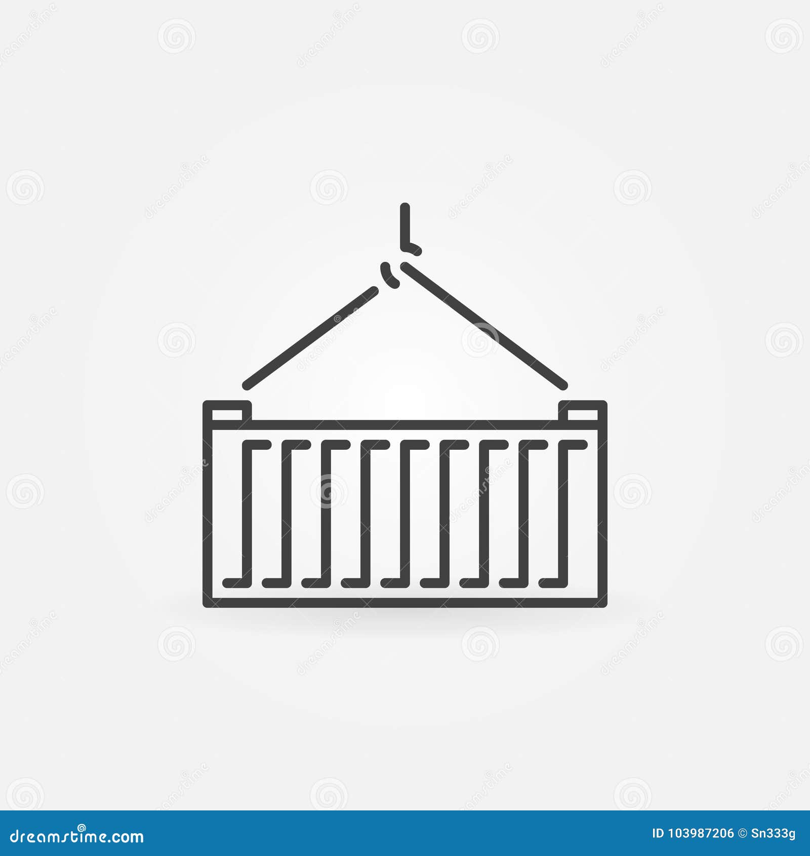 Vector Verschepende Containerpictogram of Teken Vector Illustratie ...