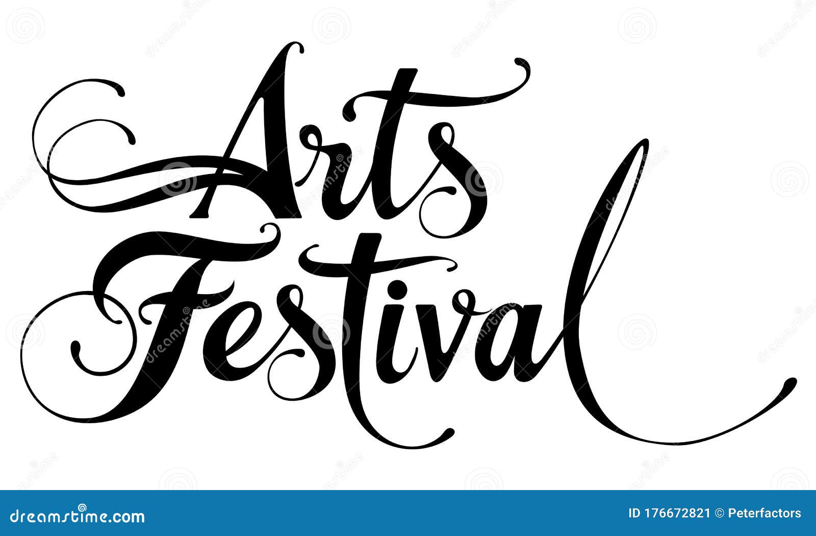 Arts Festival - Custom Calligraphy Text Stock Vector - Illustration of ...