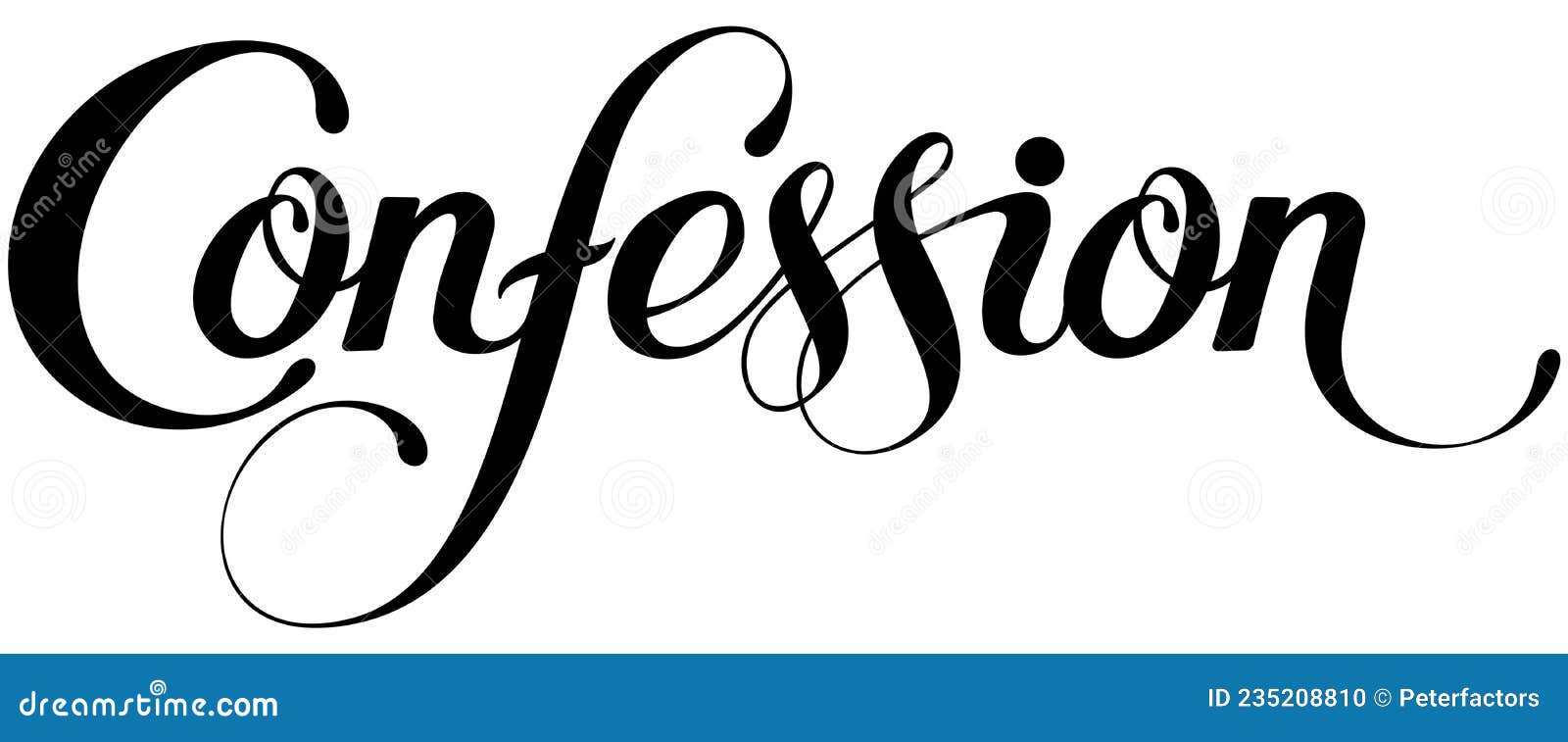 Confession - Custom Calligraphy Text Stock Vector - Illustration of ...