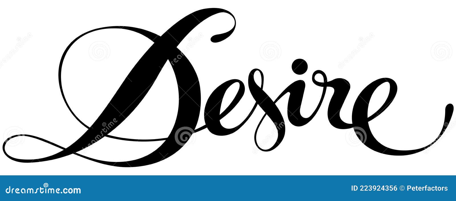Desire - Custom Calligraphy Text Stock Vector - Illustration of ...