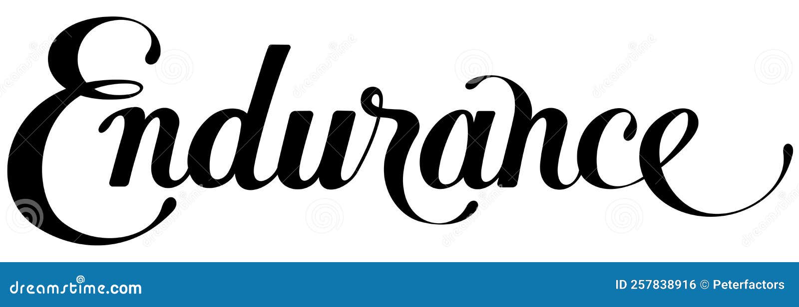 Endurance - Custom Calligraphy Text Stock Vector - Illustration of ...