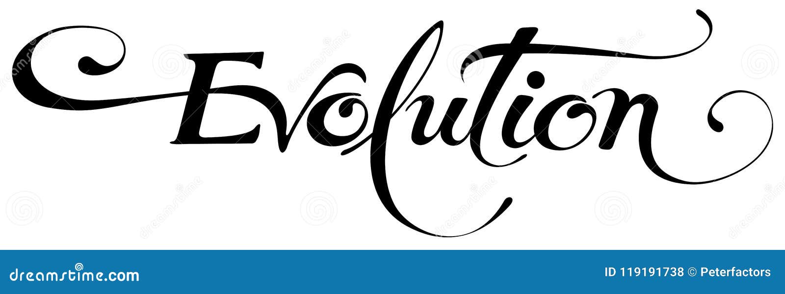 Evolution stock vector. Illustration of calligraphy - 119191738