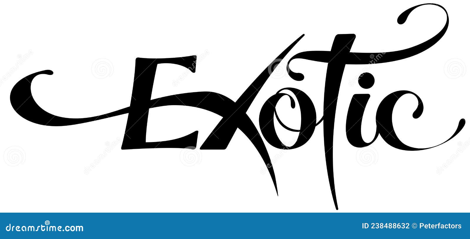 Exotic - Custom Calligraphy Text Stock Vector - Illustration of ...