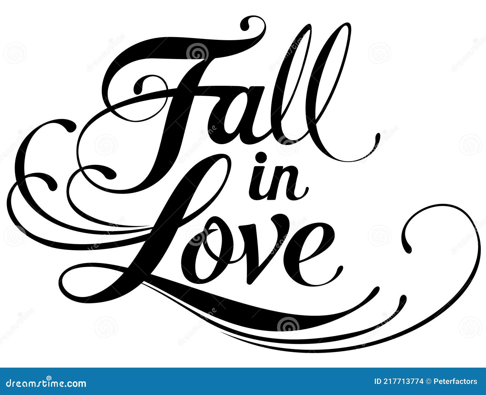 Fall in Love - Custom Calligraphy Text Stock Vector - Illustration of ...