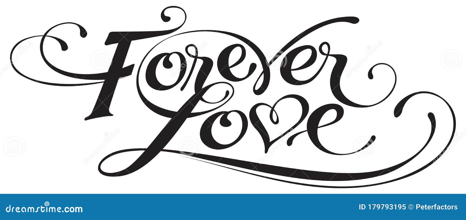 Forever Love - Custom Calligraphy Text Stock Vector - Illustration of ...