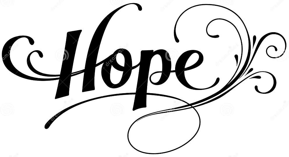 Hope - Custom Calligraphy Text Stock Vector - Illustration of ...