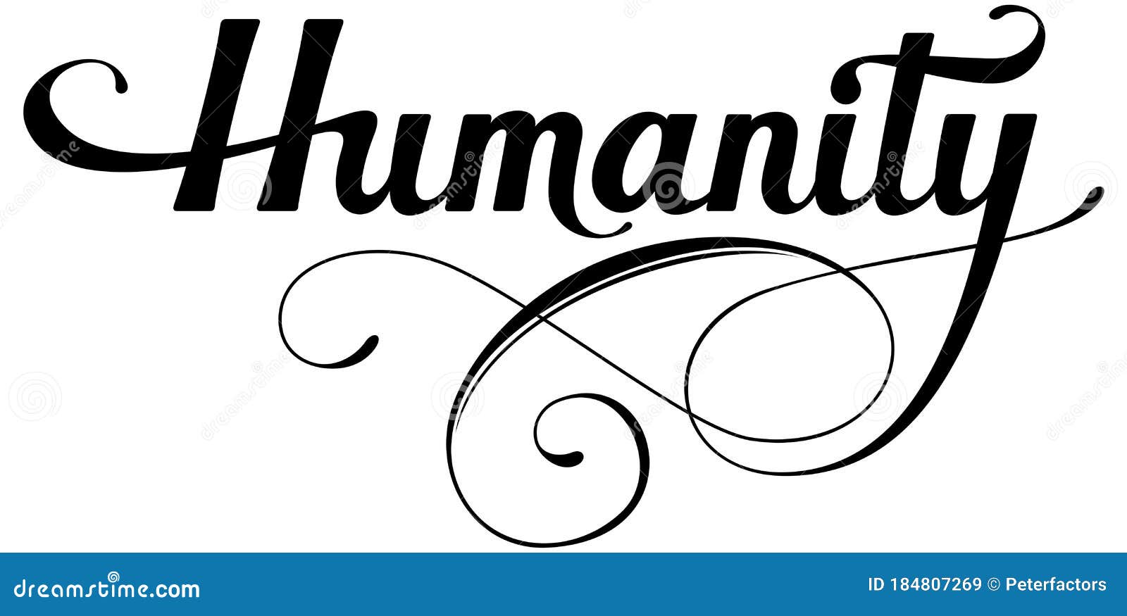 Humanity - Custom Calligraphy Text Stock Vector - Illustration of ...
