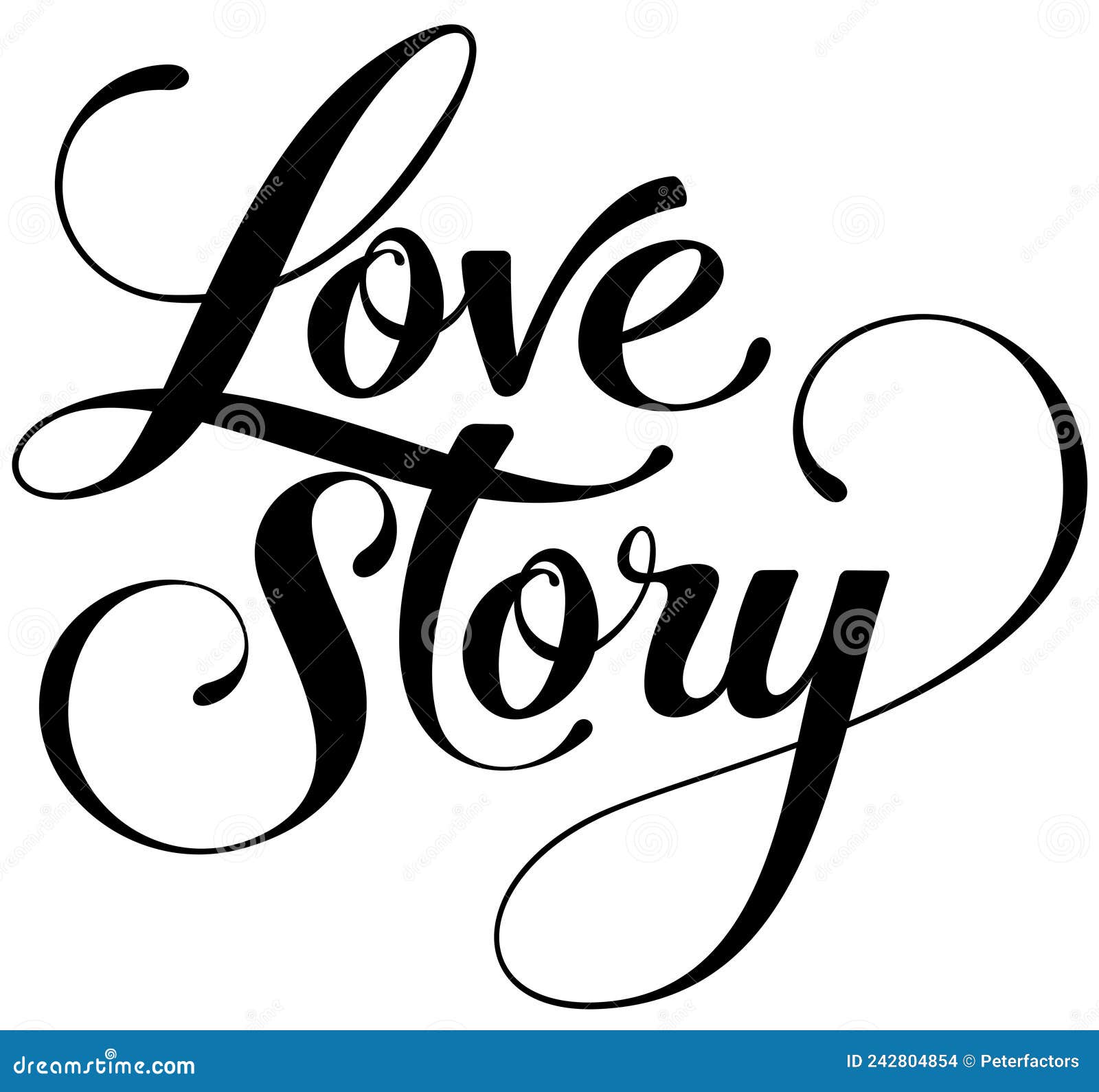 Love Story - Custom Calligraphy Text Stock Vector - Illustration of ...