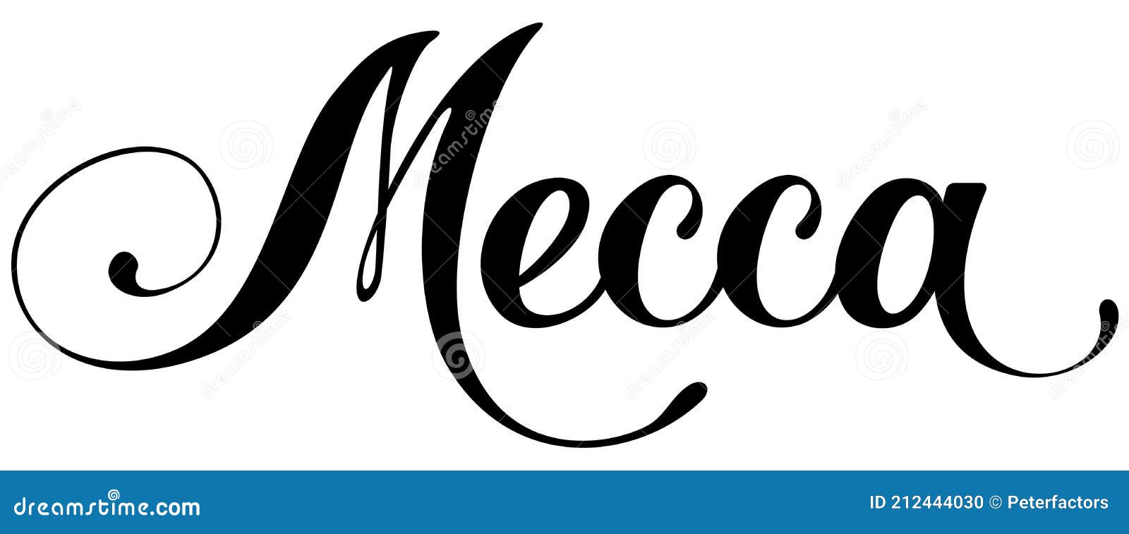 Mecca - Custom Calligraphy Text Stock Vector - Illustration of haji ...