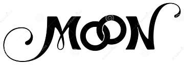 Moon - Custom Calligraphy Text Stock Vector - Illustration of lettering ...