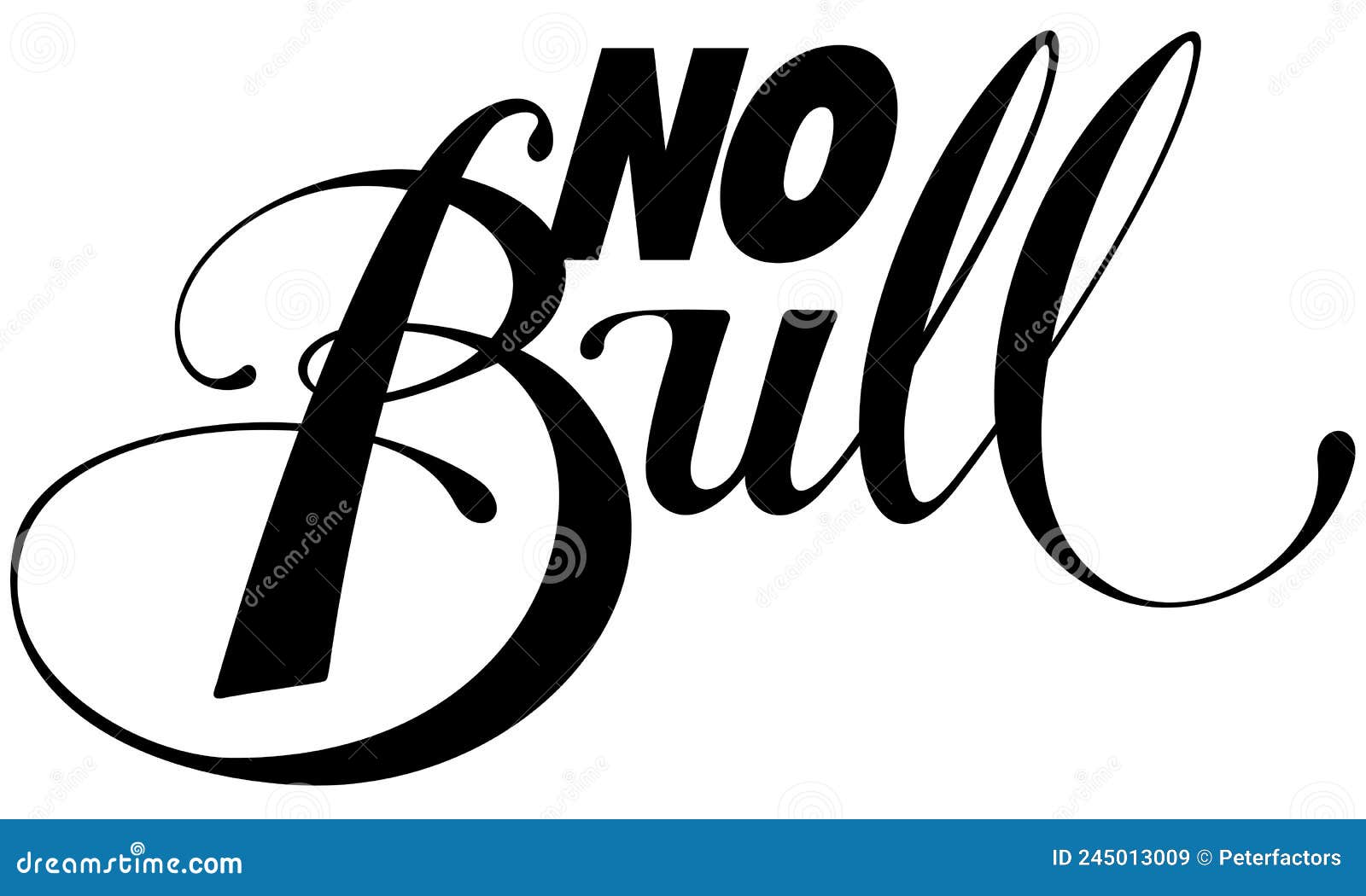 No Bull - Custom Calligraphy Text Stock Vector - Illustration of ...