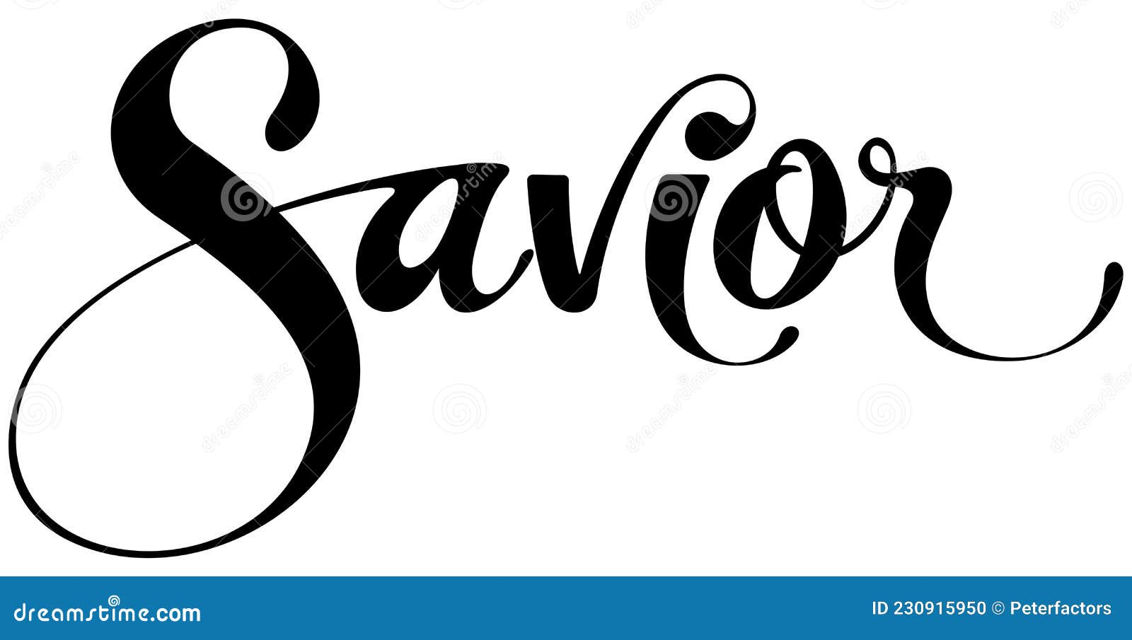 Savior - Custom Calligraphy Text Stock Vector - Illustration of messiah ...