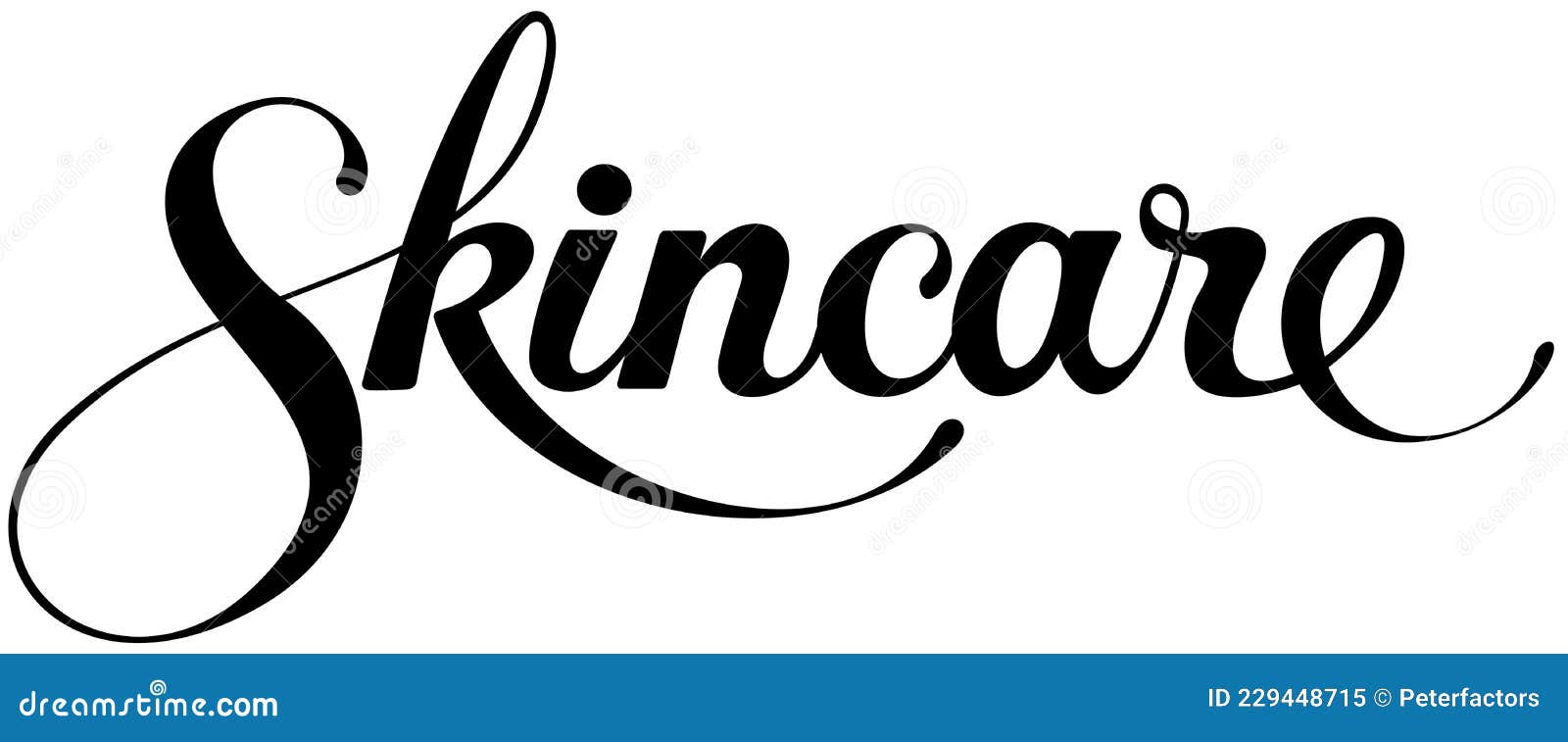 Skincare - Custom Calligraphy Text Stock Vector - Illustration of ...