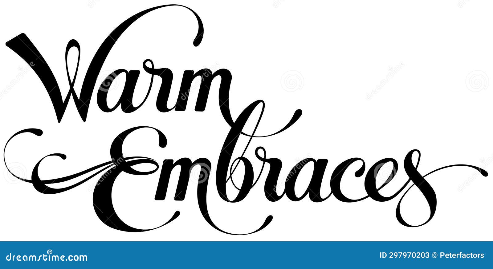 Warm Embraces - Custom Calligraphy Text Cartoon Vector | CartoonDealer ...