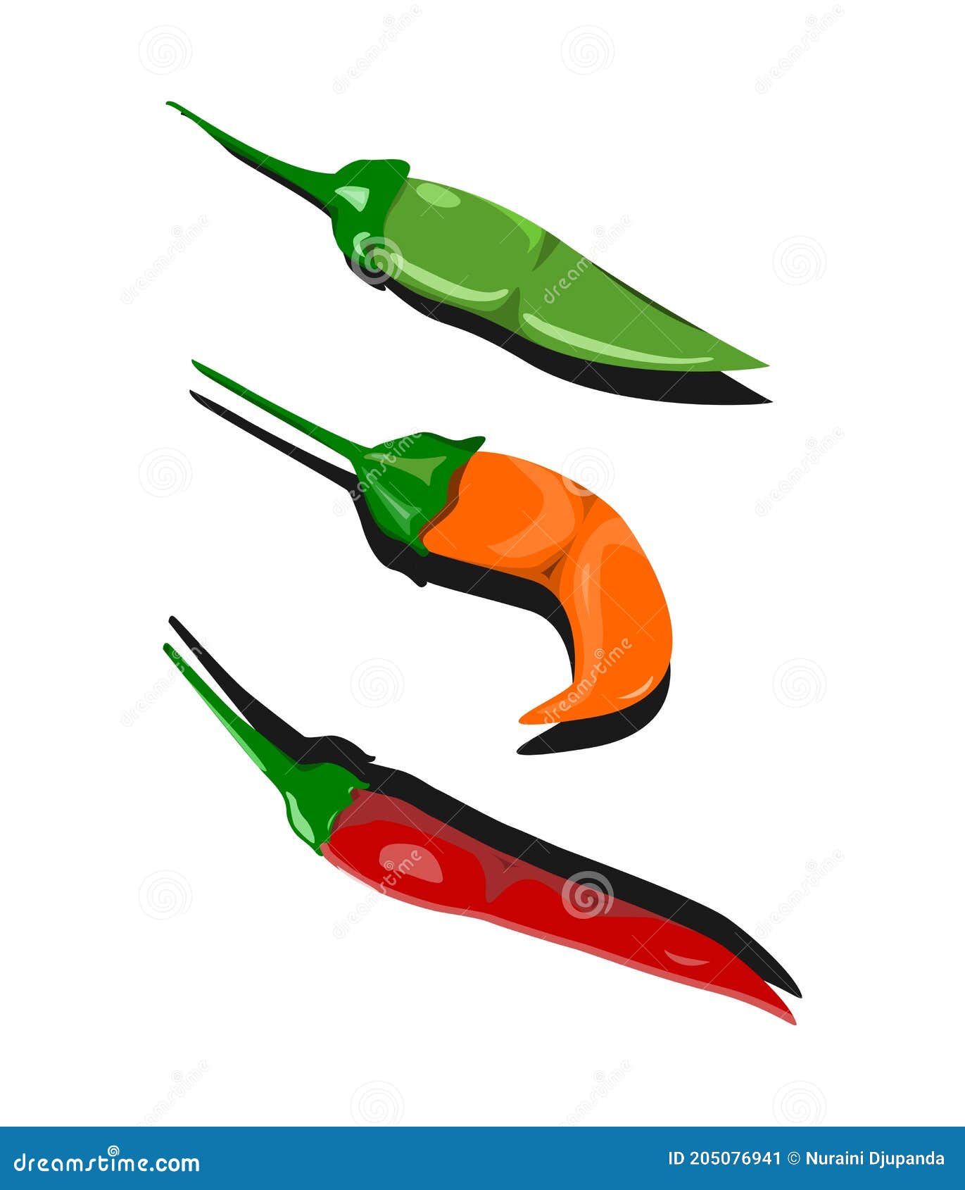 Vector Version of Small Chilies Stock Vector - Illustration of spicy ...