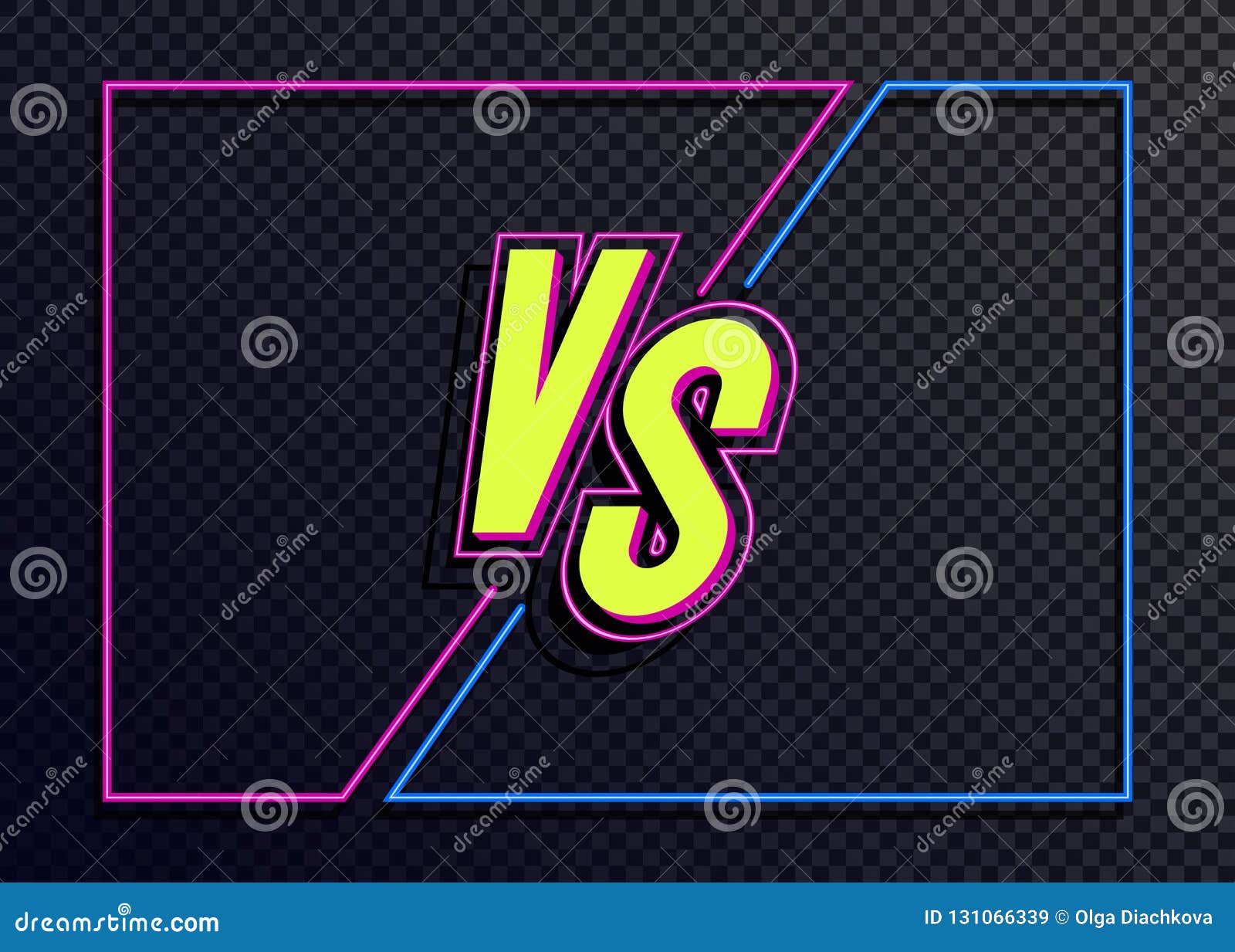 Vector Versus Banner With Frame Neon Style | CartoonDealer.com #130155495