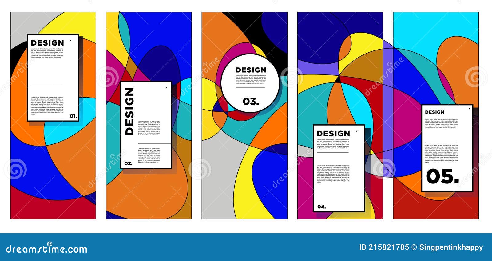 Vector Vertical Banner Design Template with Colorful Abstract Geometric ...