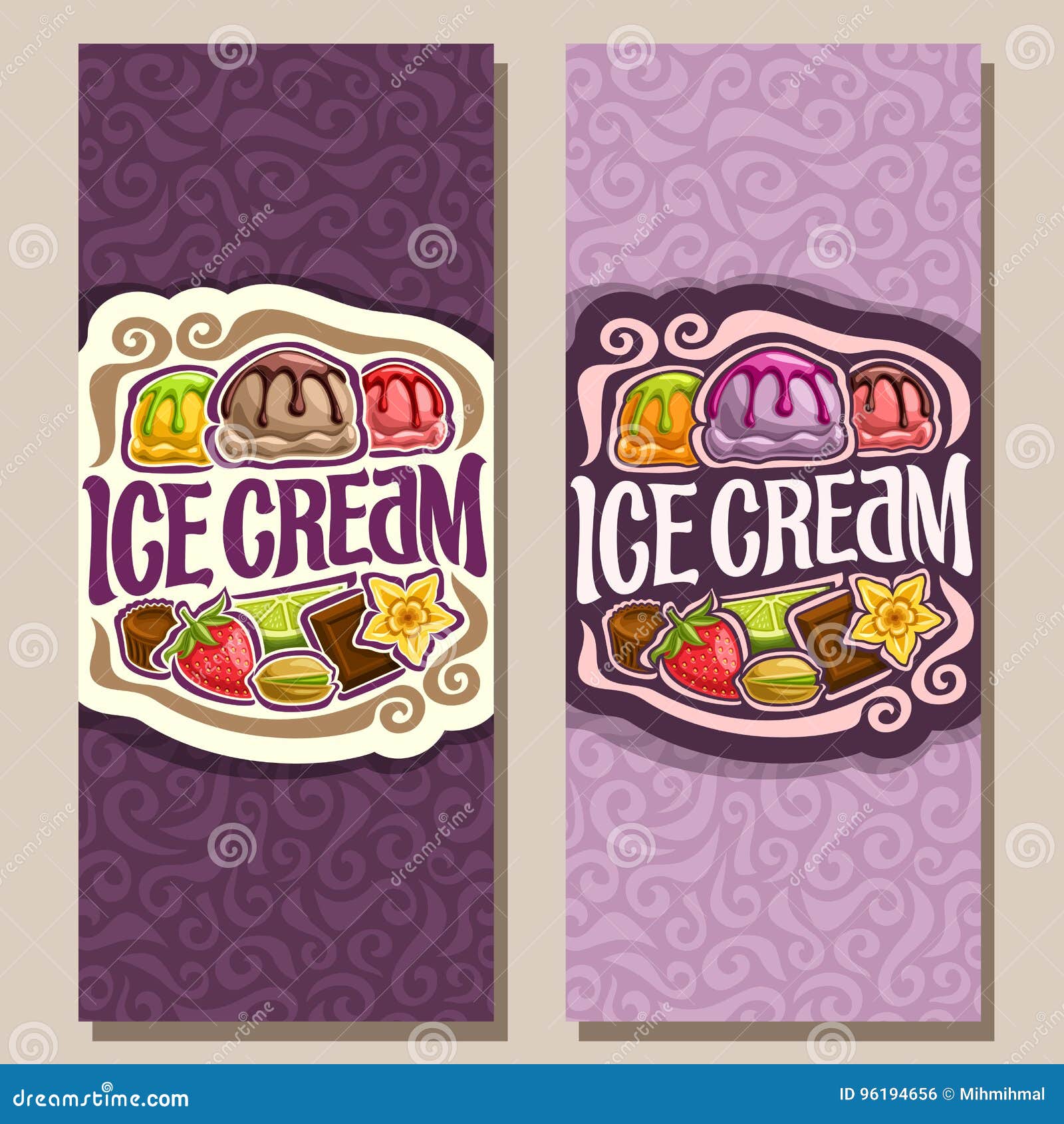 Vector Vertical Banners for Ice Cream Stock Vector - Illustration of ...