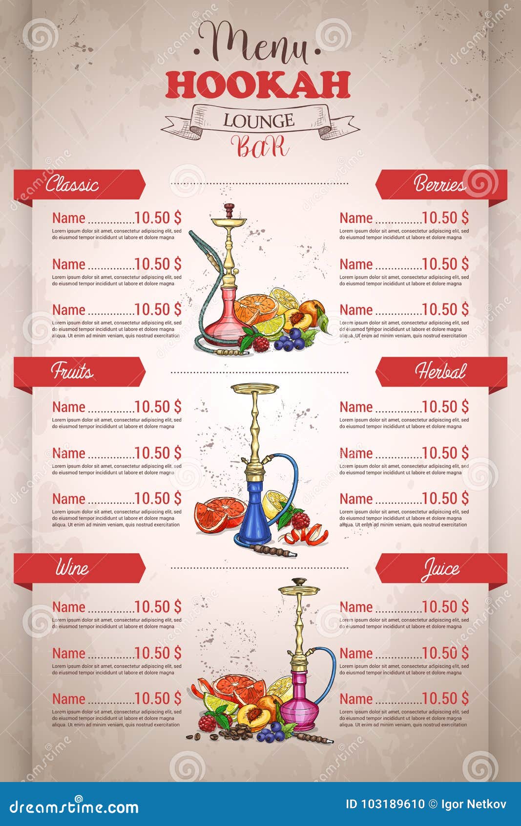 Vector Vertical Color Menu Design Stock Vector - Illustration of citrus ...