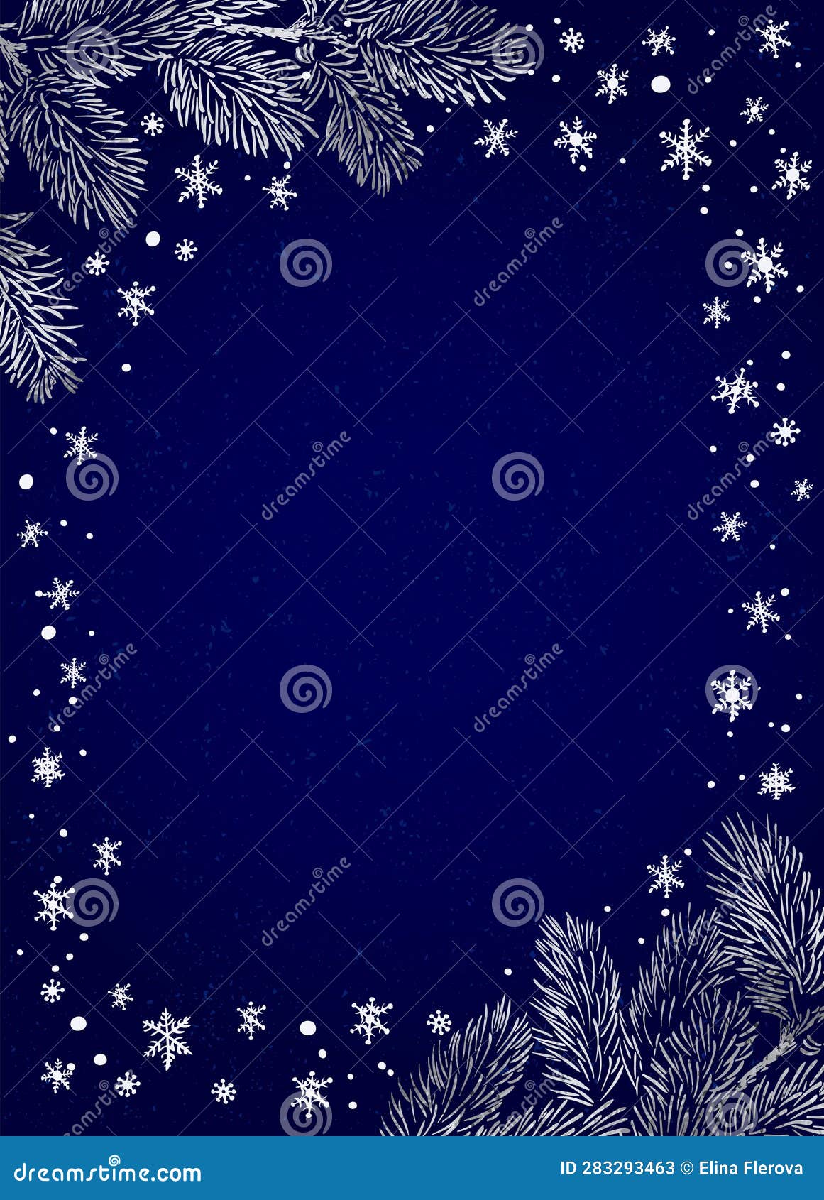 Vector Vertical Frame of Christmas Background with Branches of ...