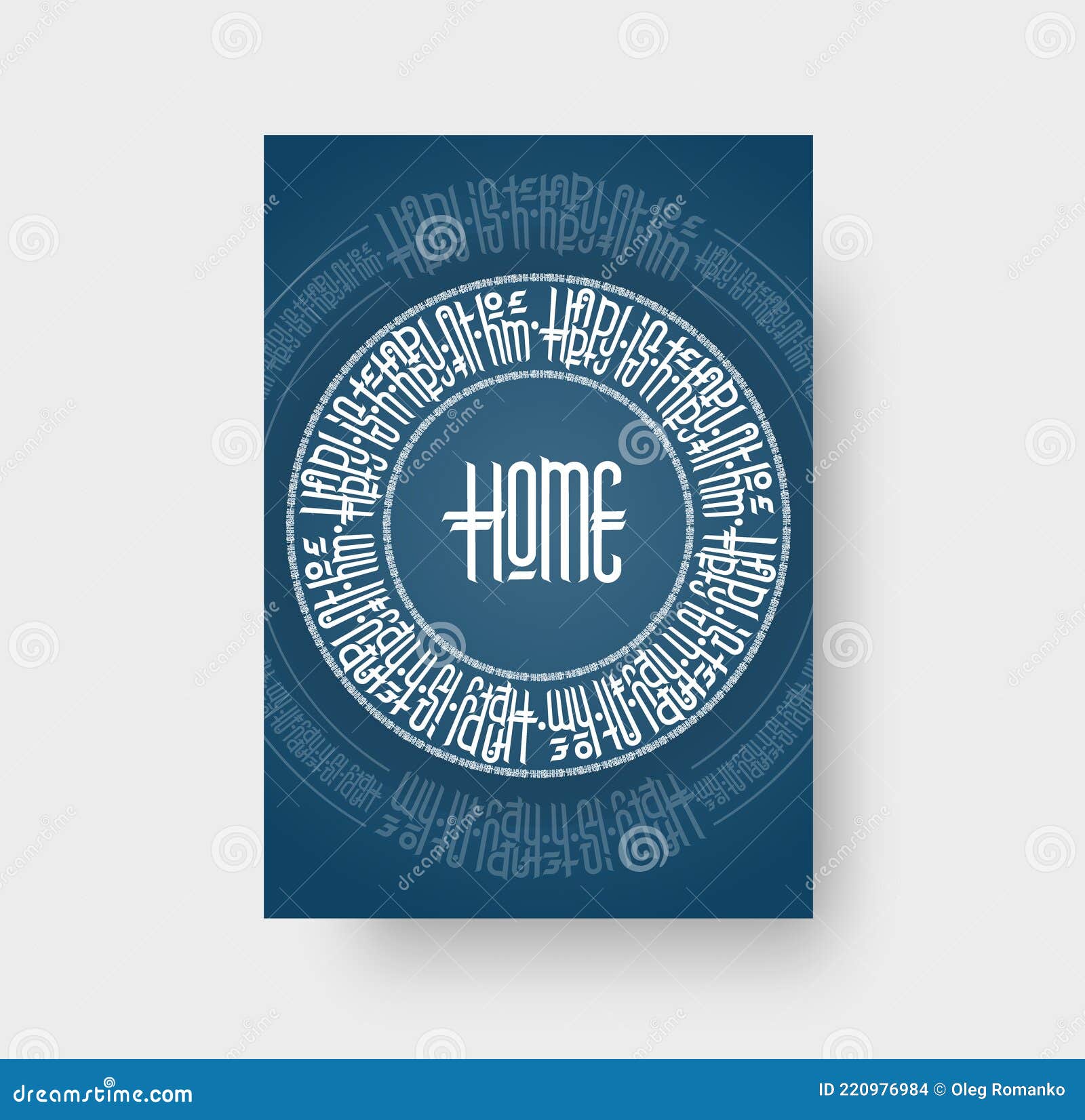 Vector Vertical Illustration. Hand Lettering on a Blue Background with ...