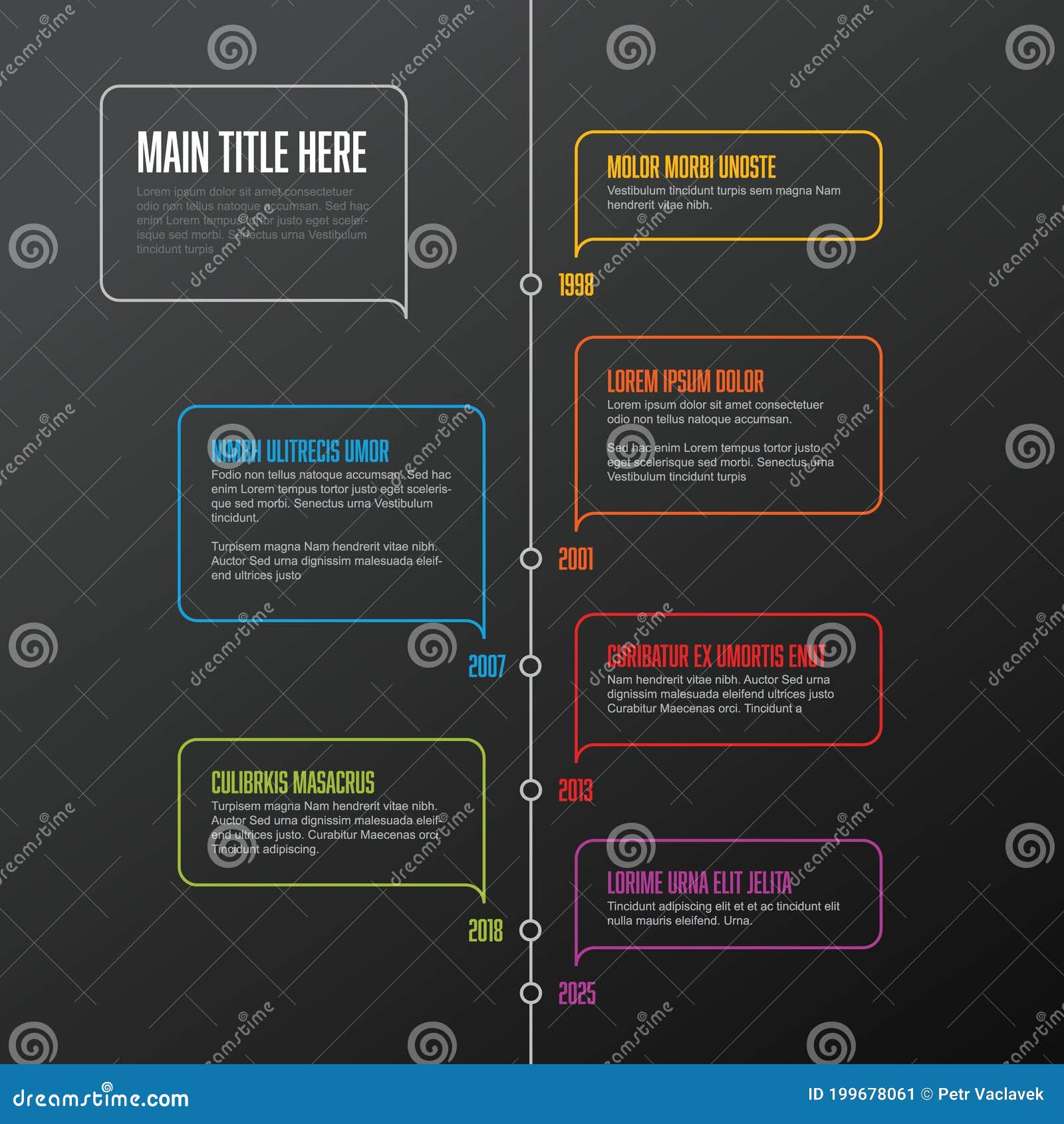 Vertical Infographic Timeline Template With Pointers Vector ... Vertical Infographic Timeline Template With Pointers Vector ...