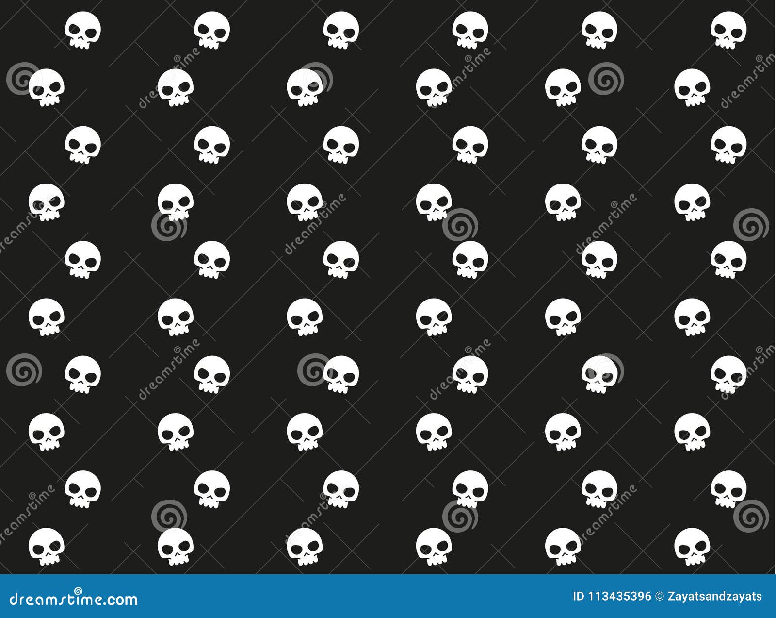 Seamless Skull Pattern stock vector. Illustration of shape - 113435396