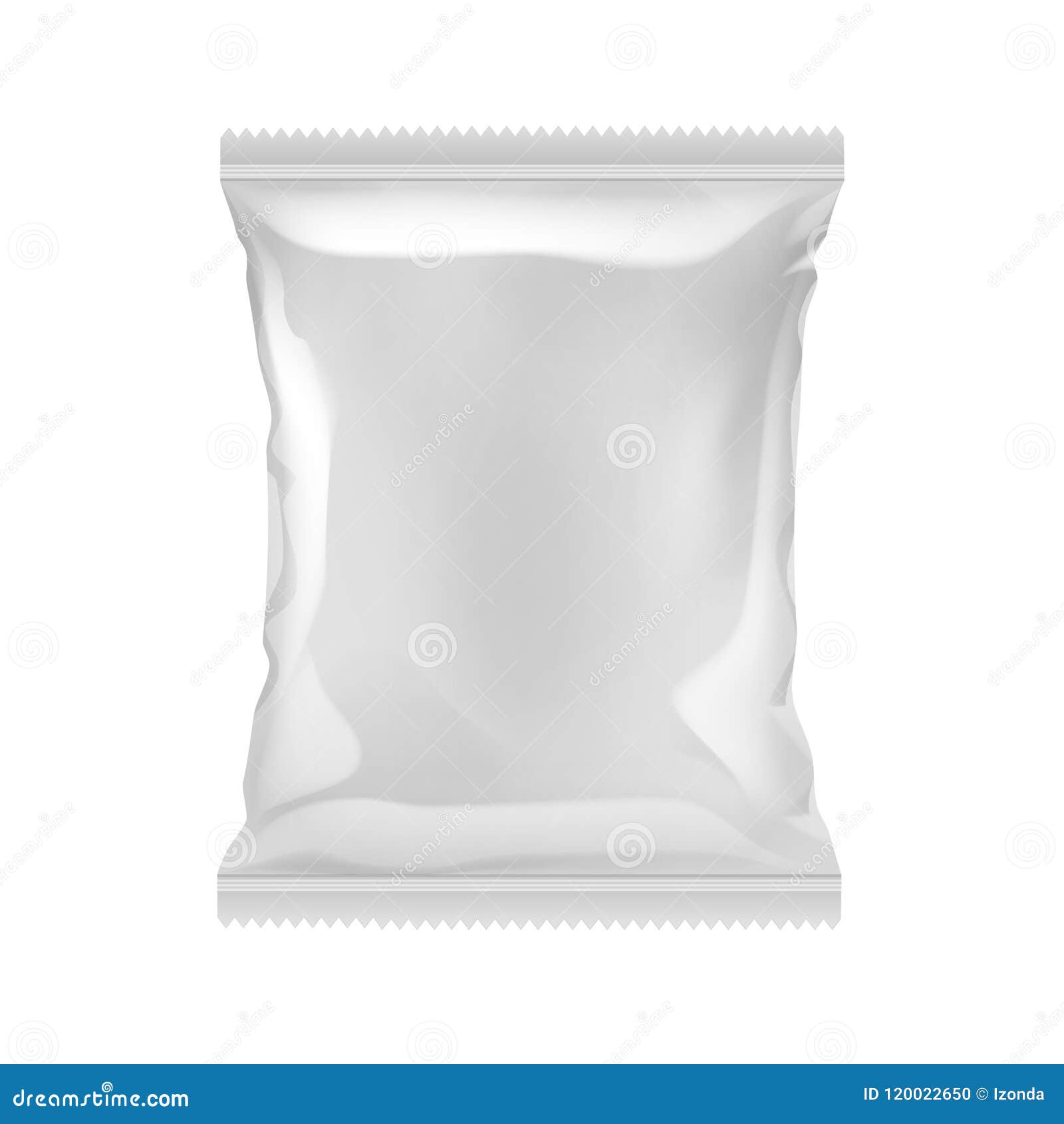 Vector Vertical Sealed Empty Plastic Foil Bag for Package Design with ...
