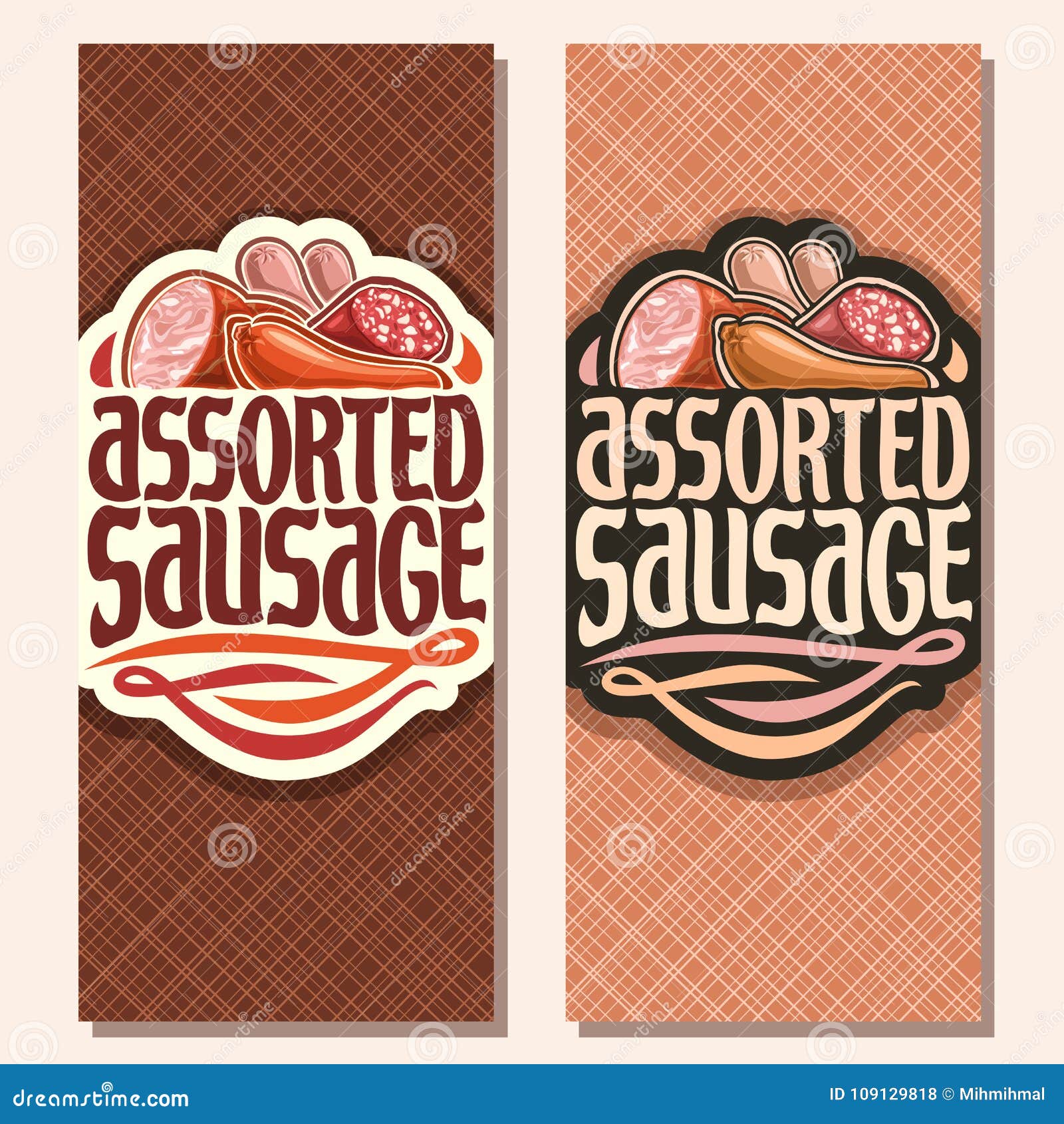 Vector Verticale Banners Voor Worst Vector Illustratie - Illustration ...