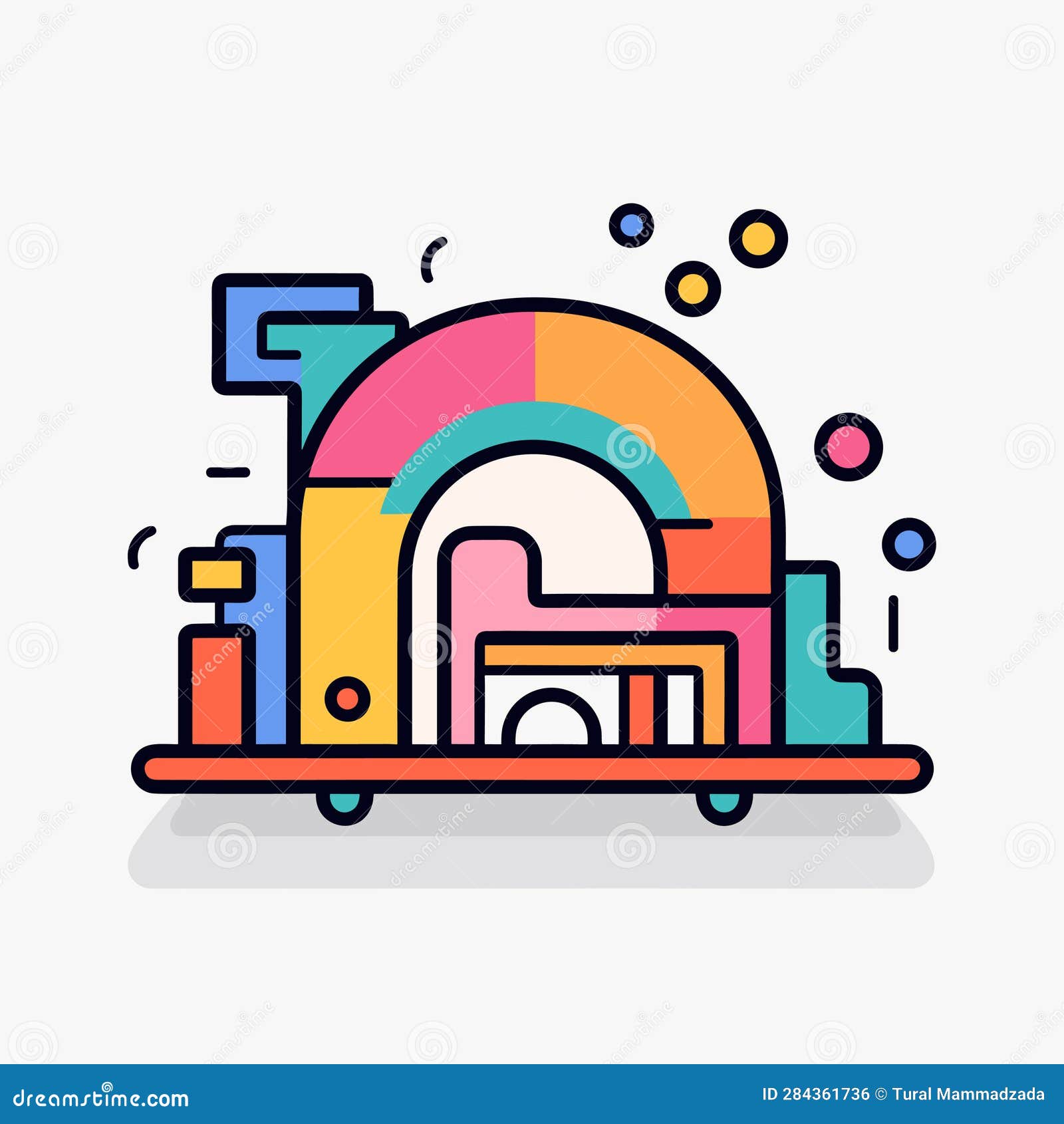 A Vibrant Building With Charming Balconies And A Striking Color Palette ...