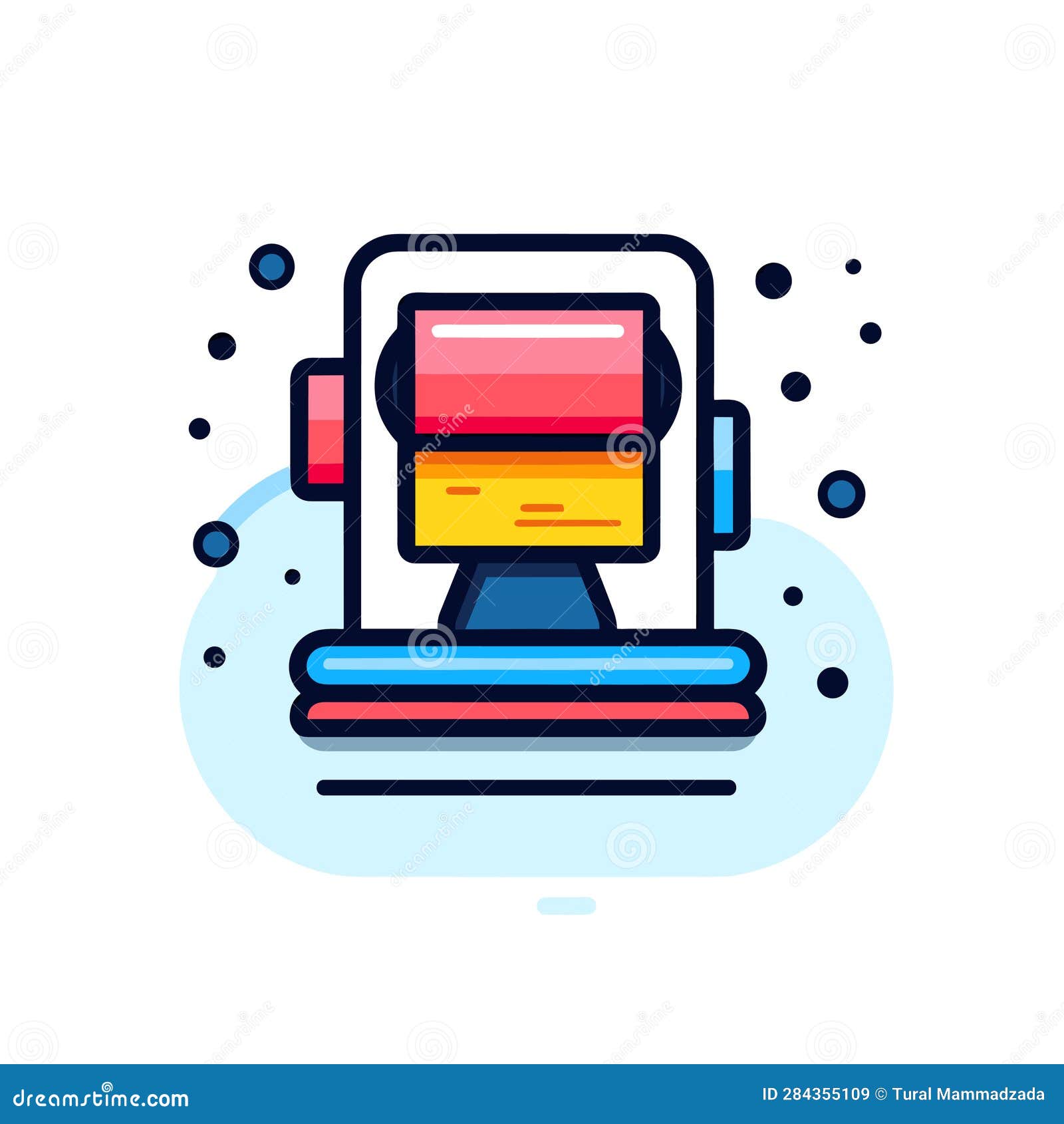 Vector of a Vibrant Computer Monitor Displaying a Colorful Screen Stock ...