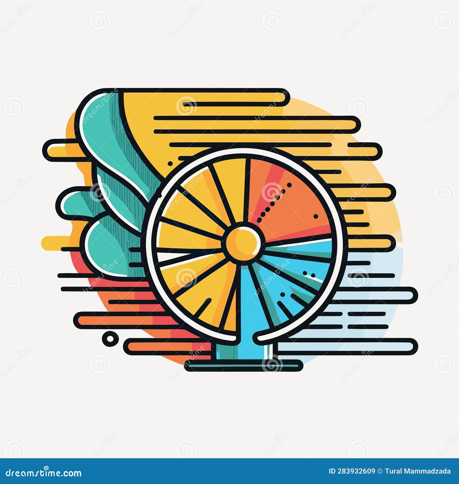 Vector of a Vibrant and Dynamic Abstract Illustration of a Spinning ...