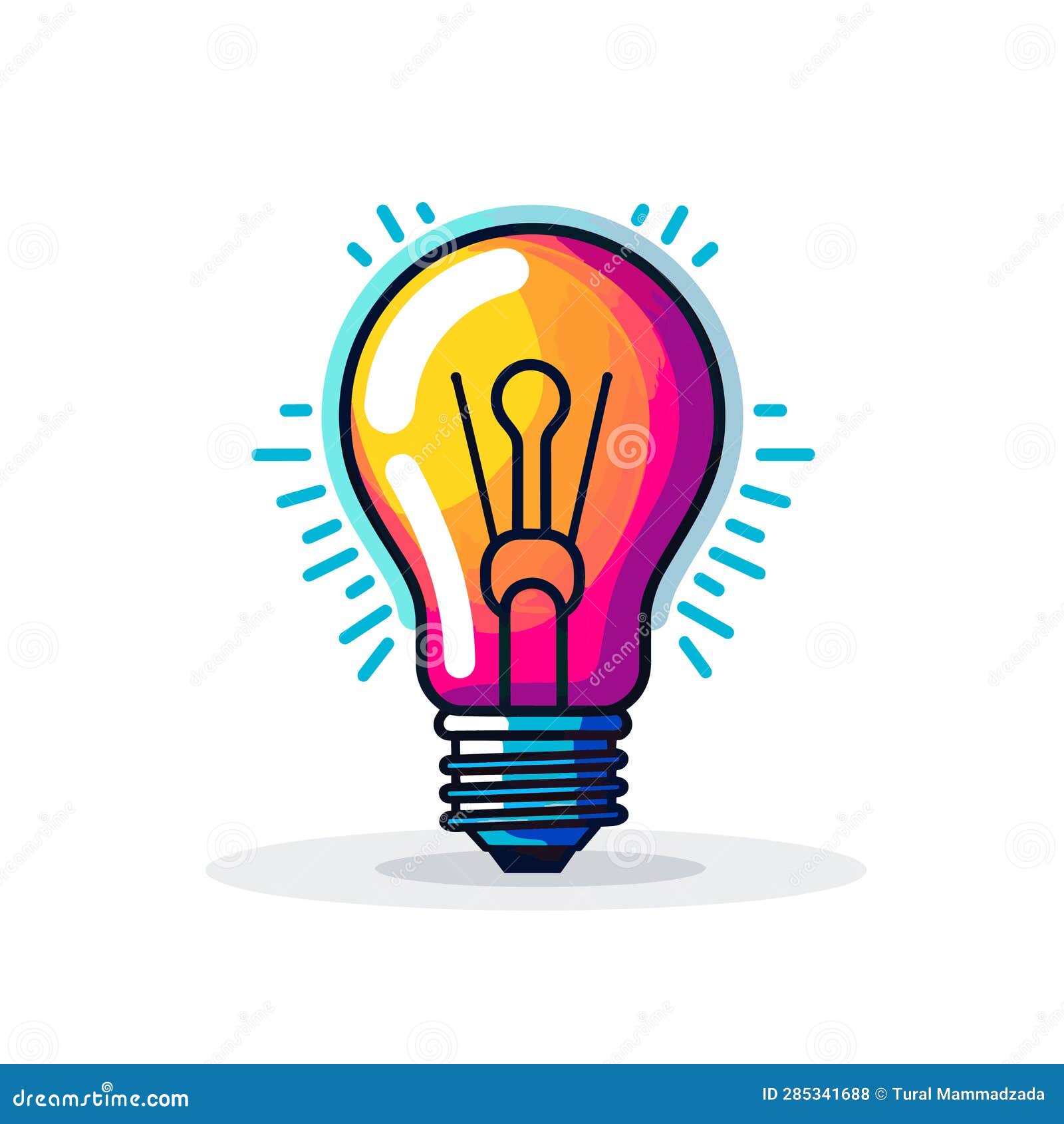 Vector of a Vibrant and Eye-catching Light Bulb on a Clean and ...