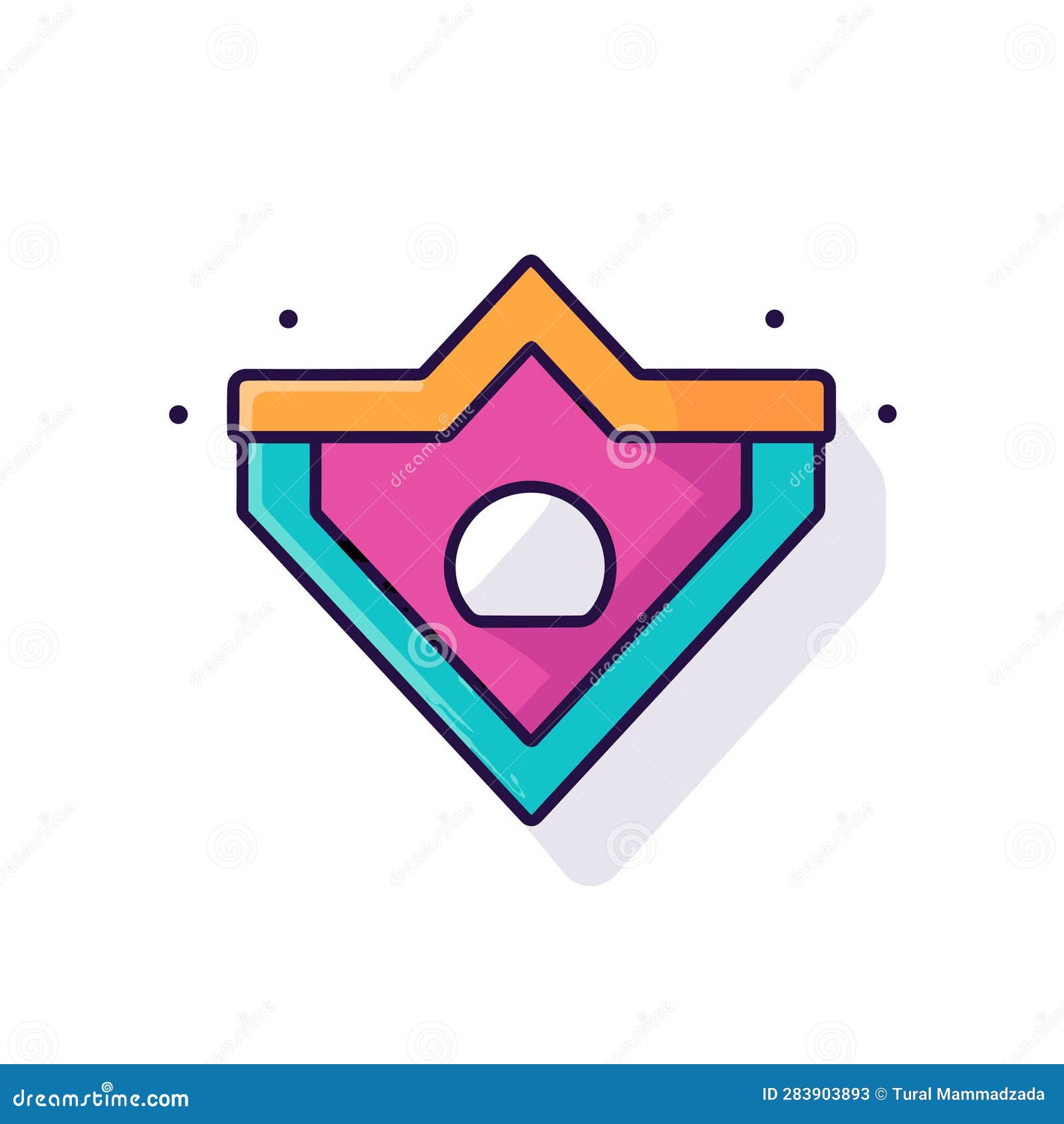 Vector of a Vibrant Geometric Shape Casting a Striking Shadow Stock ...