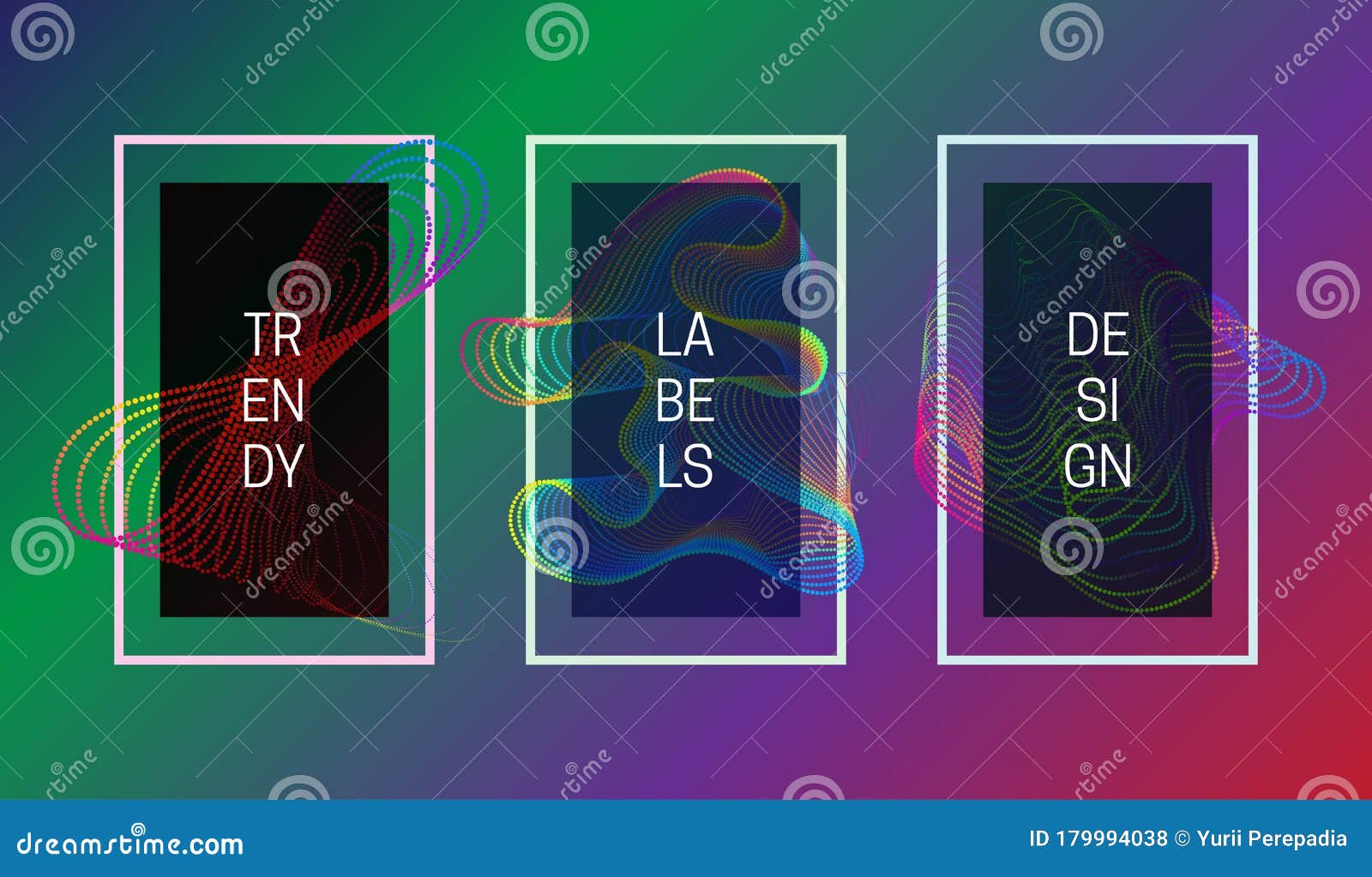 Vector Vibrant Labels Design. Set of Frames with Divergent Array of ...