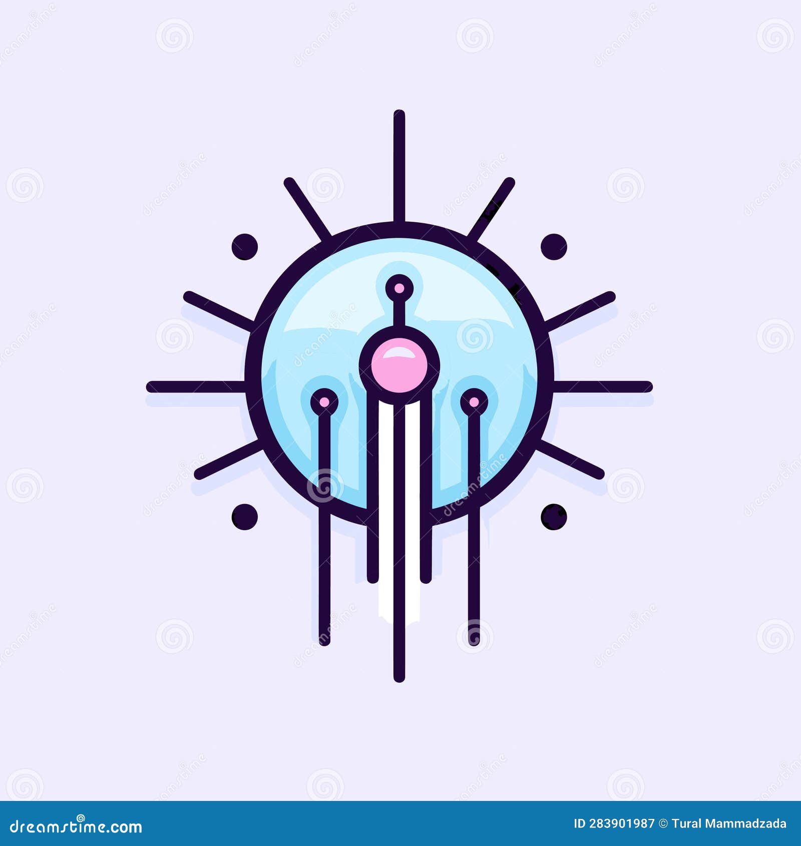 Vector of a Vibrant and Modern Flat Icon Featuring a Sunburst Design in ...