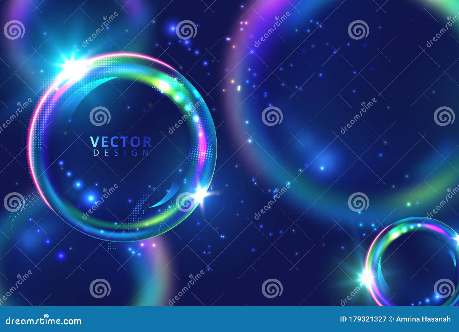 Vector Vibrant Neon Circle with Glow. Modern Round Frame with Empty ...