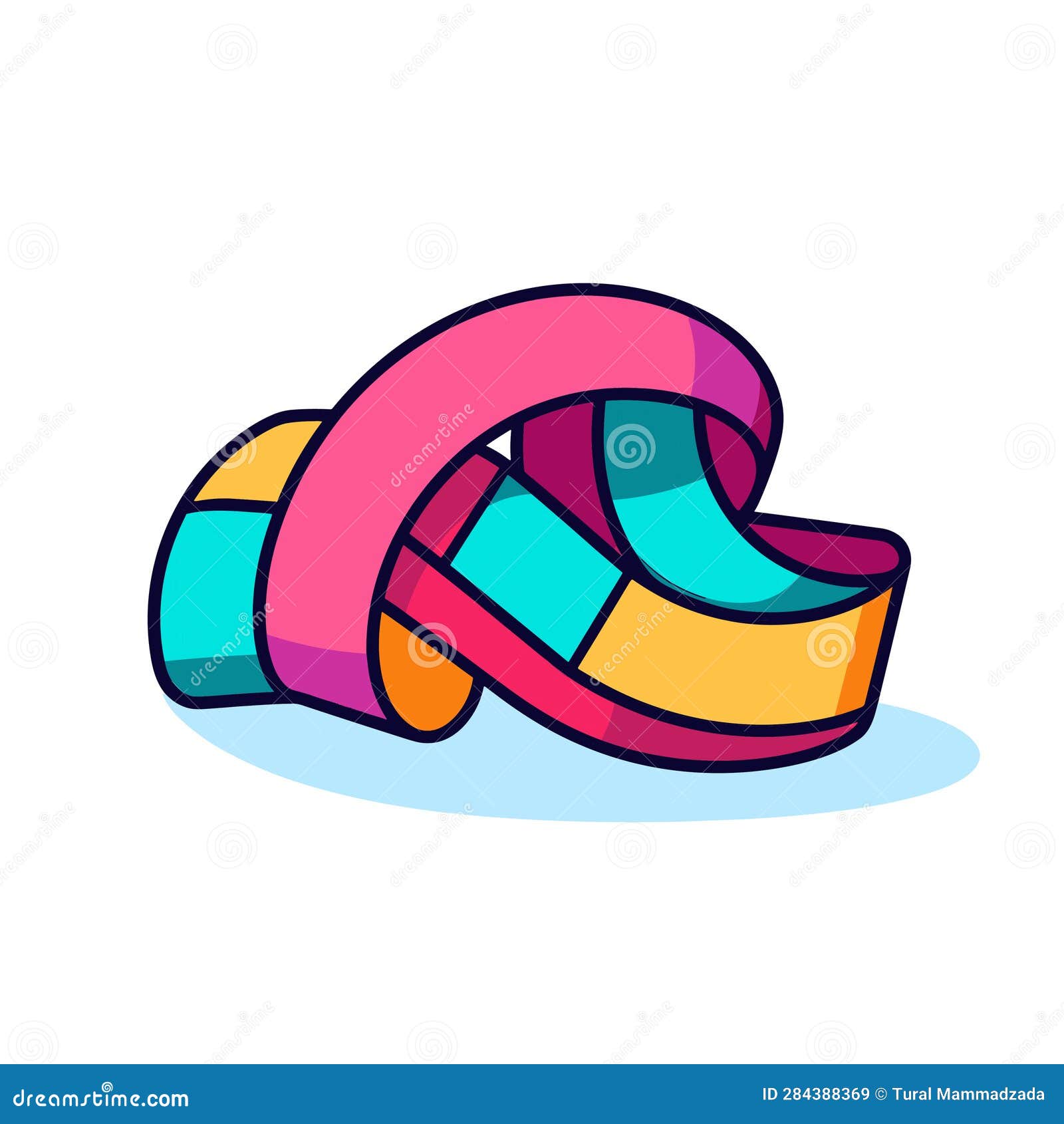 Vector of a Vibrant Object Resting on the Ground in a Colorful Display ...