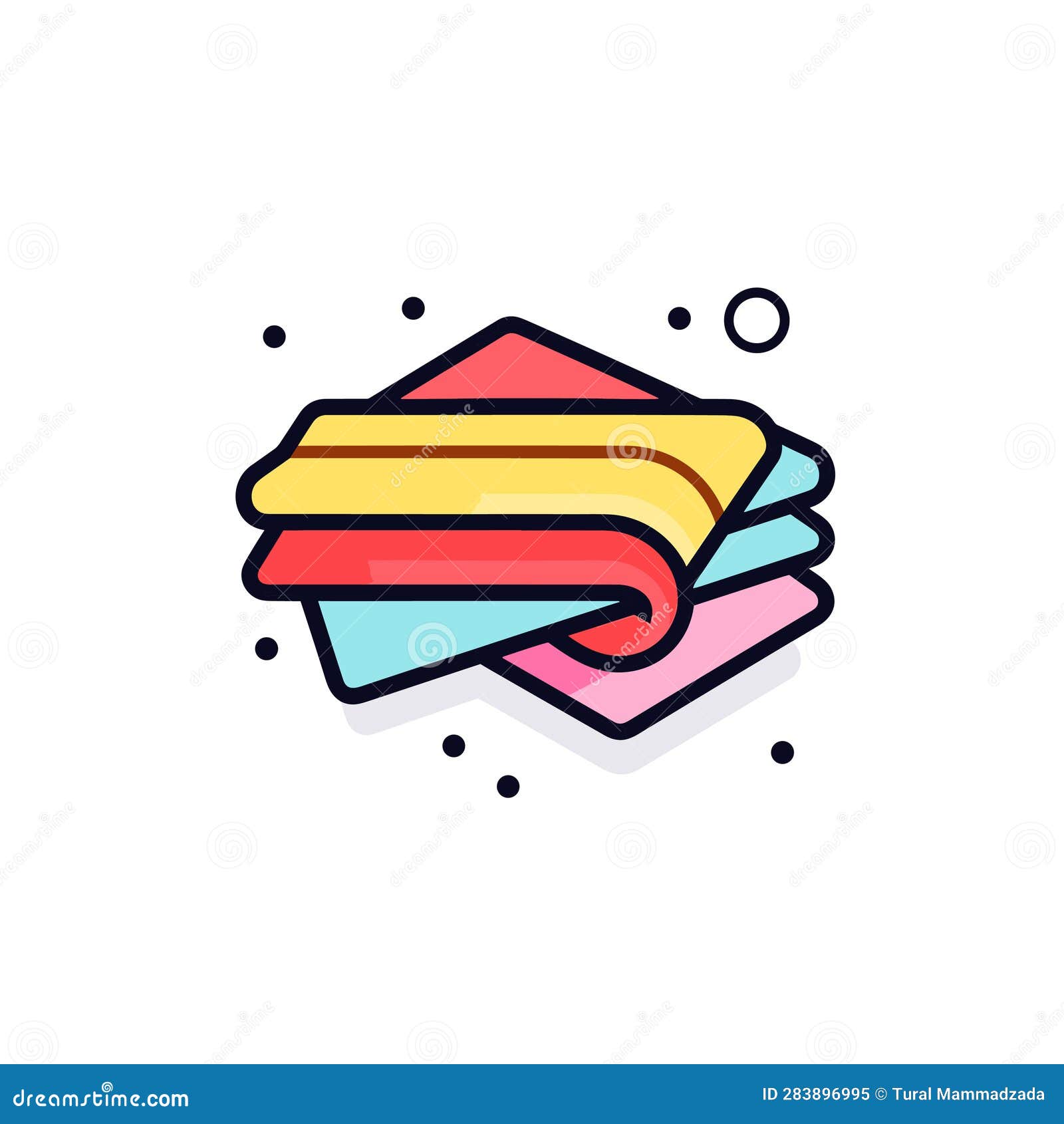 Vector of a Vibrant Stack of Colorful Papers on a Clean White ...