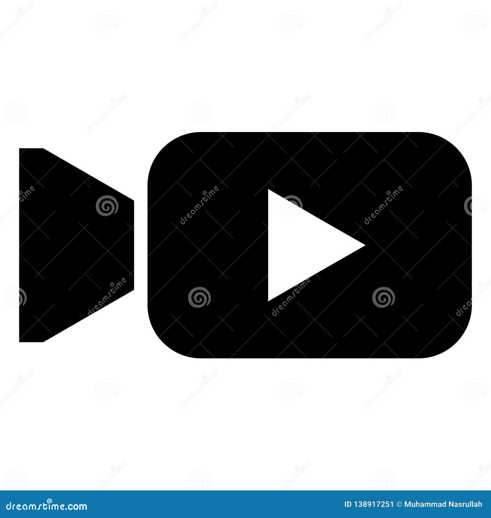 Vector Video Camera with Play Icon Stock Vector - Illustration of ...