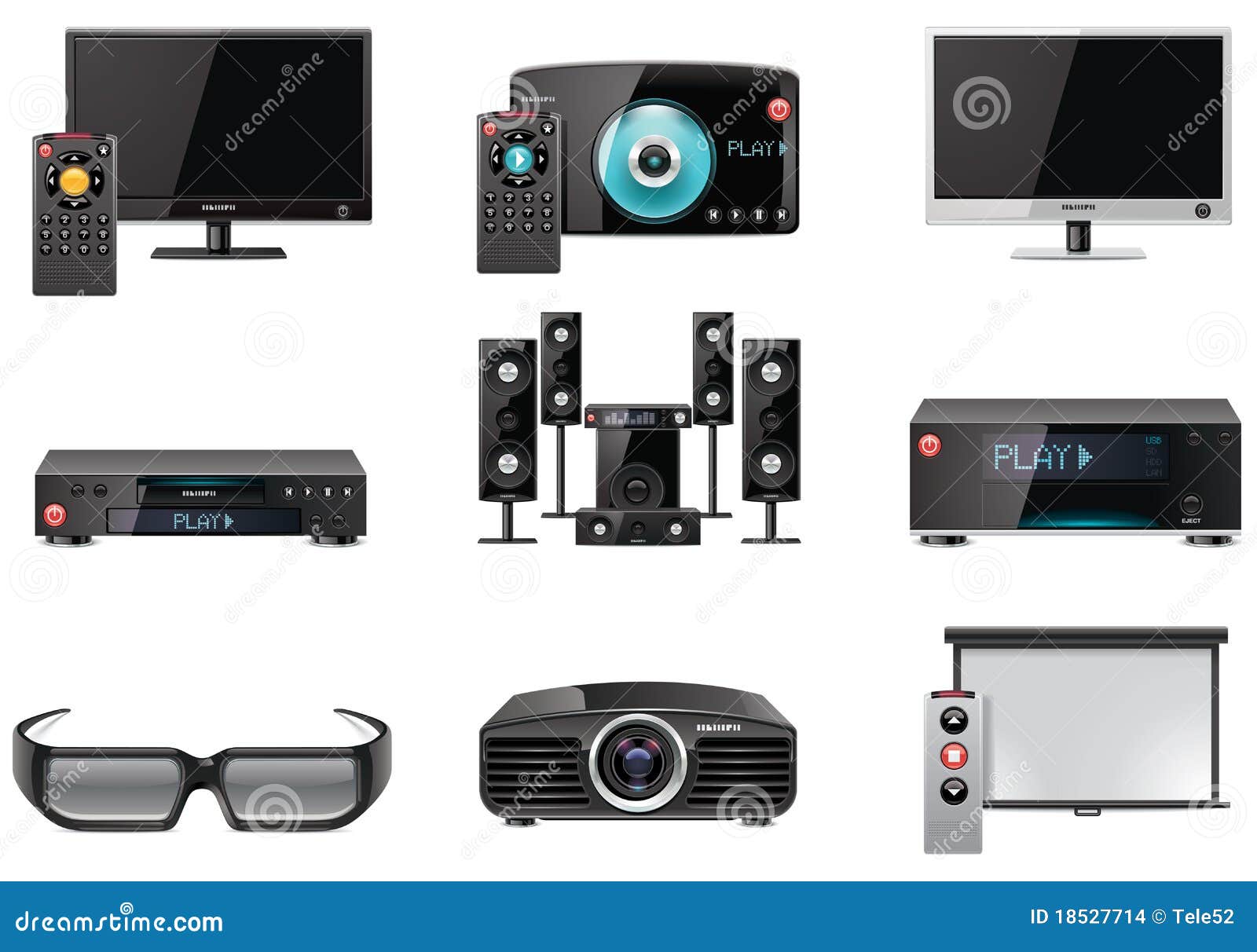 Vector Video Equipment Icon Set Stock Vector - Illustration of digital ...