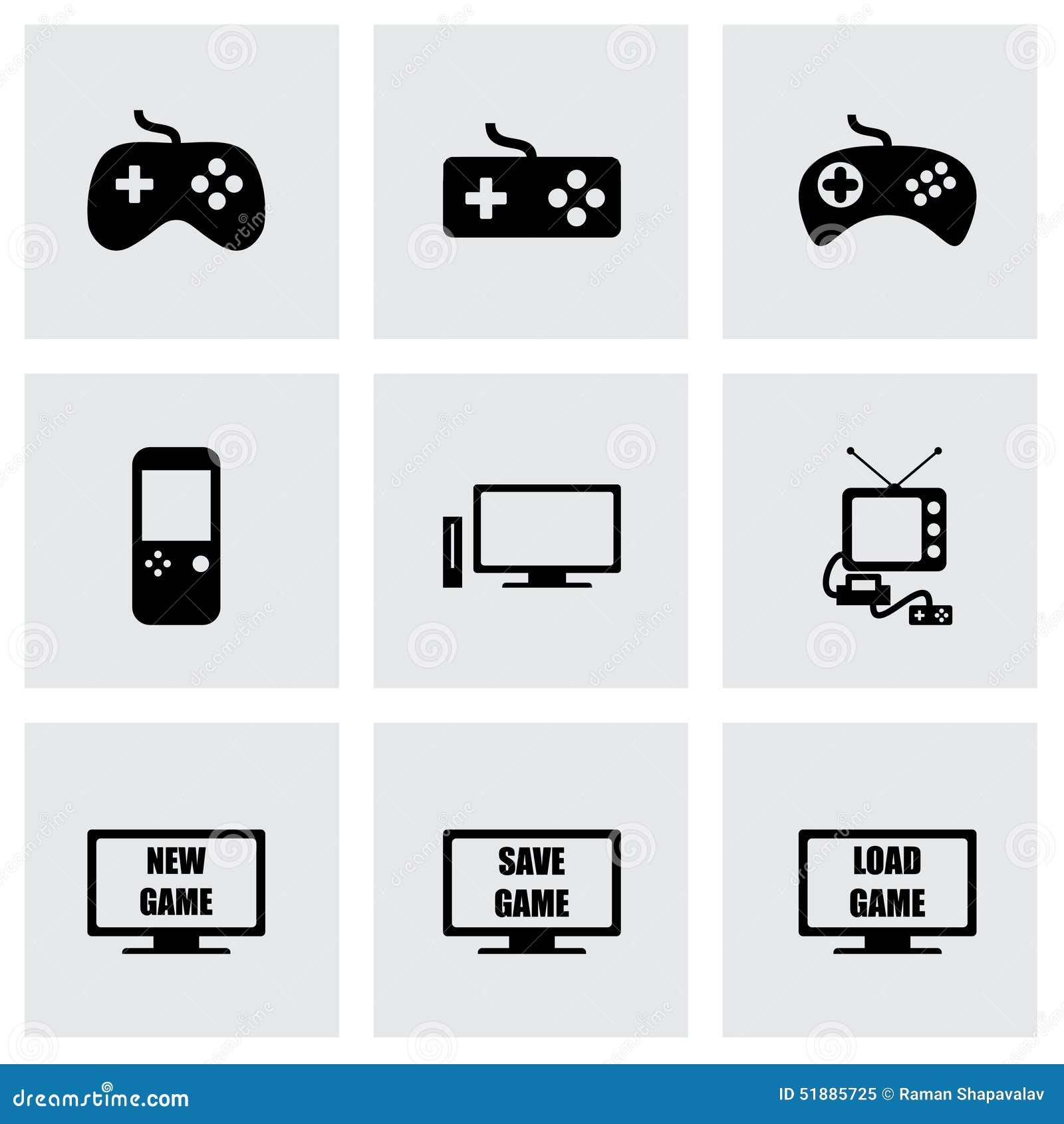 Vector Video Games Classic Black Mini Concept Icons And Infographic ...