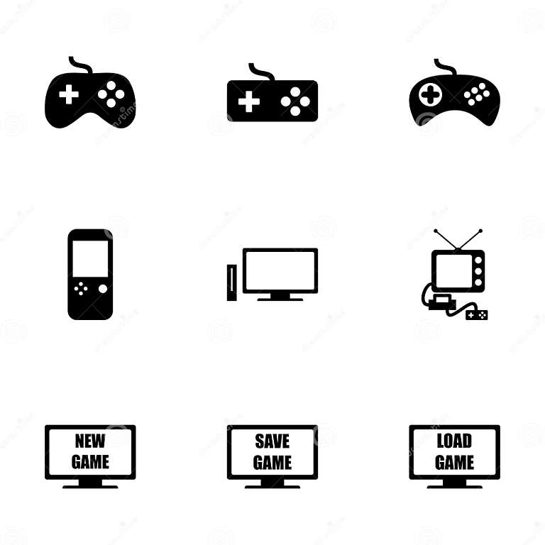 Vector video game icon set stock vector. Illustration of equipment ...