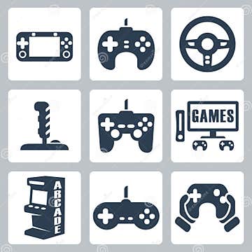 Vector video games icons stock vector. Illustration of player - 34982122